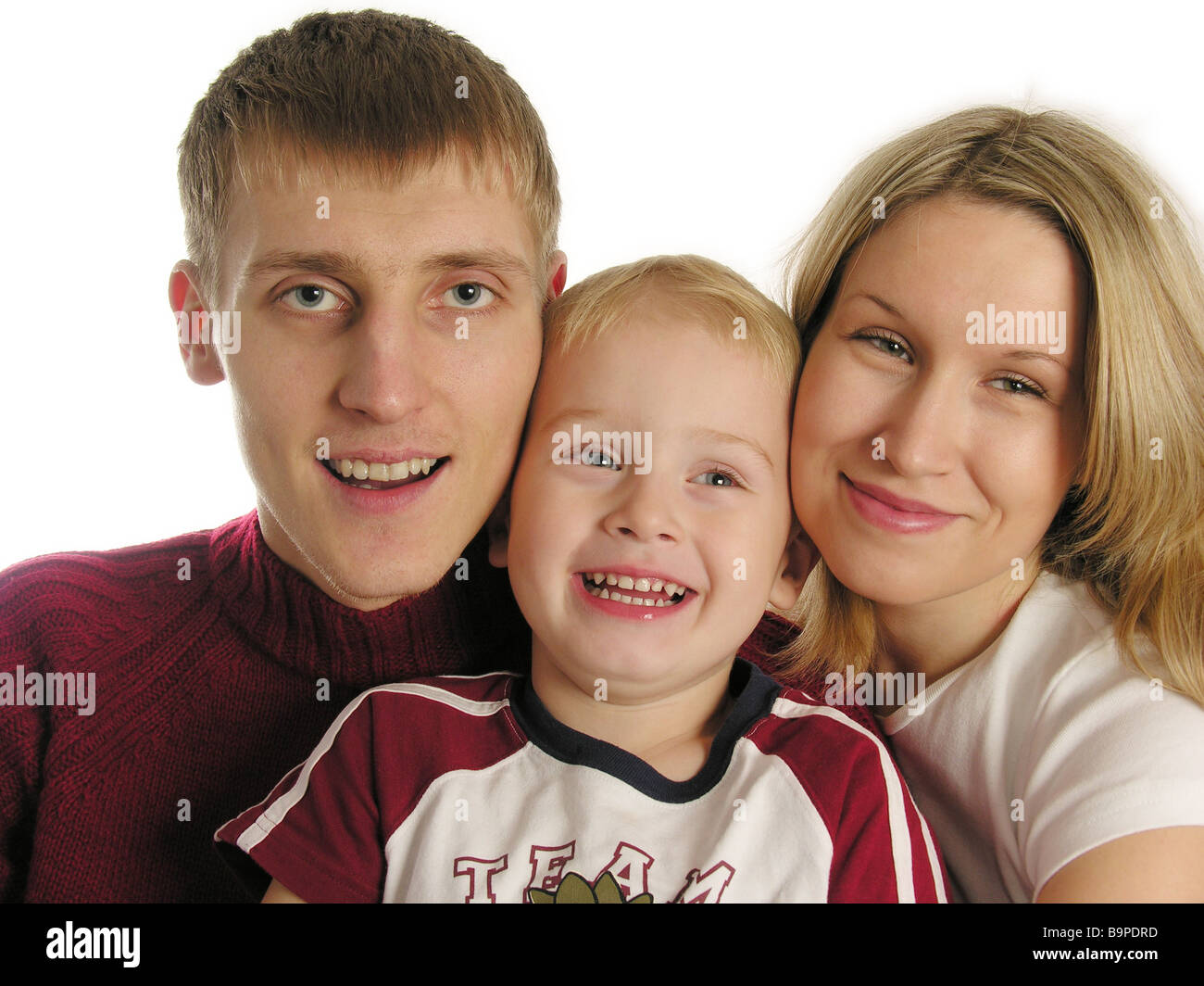 family of three isolated Stock Photo - Alamy