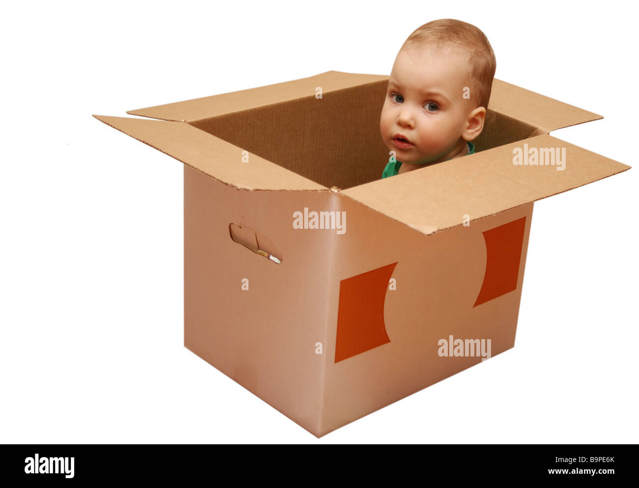 little child in box Stock Photo - Alamy