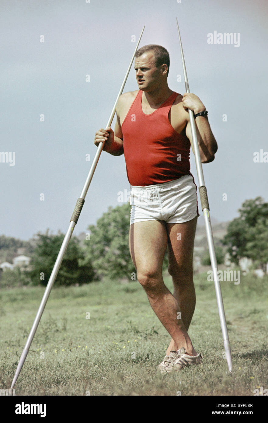 Janis Lusis world record holder in javelin throw Stock Photo - Alamy Janis Lusis world record holder in javelin throw Stock Photo - Alamy