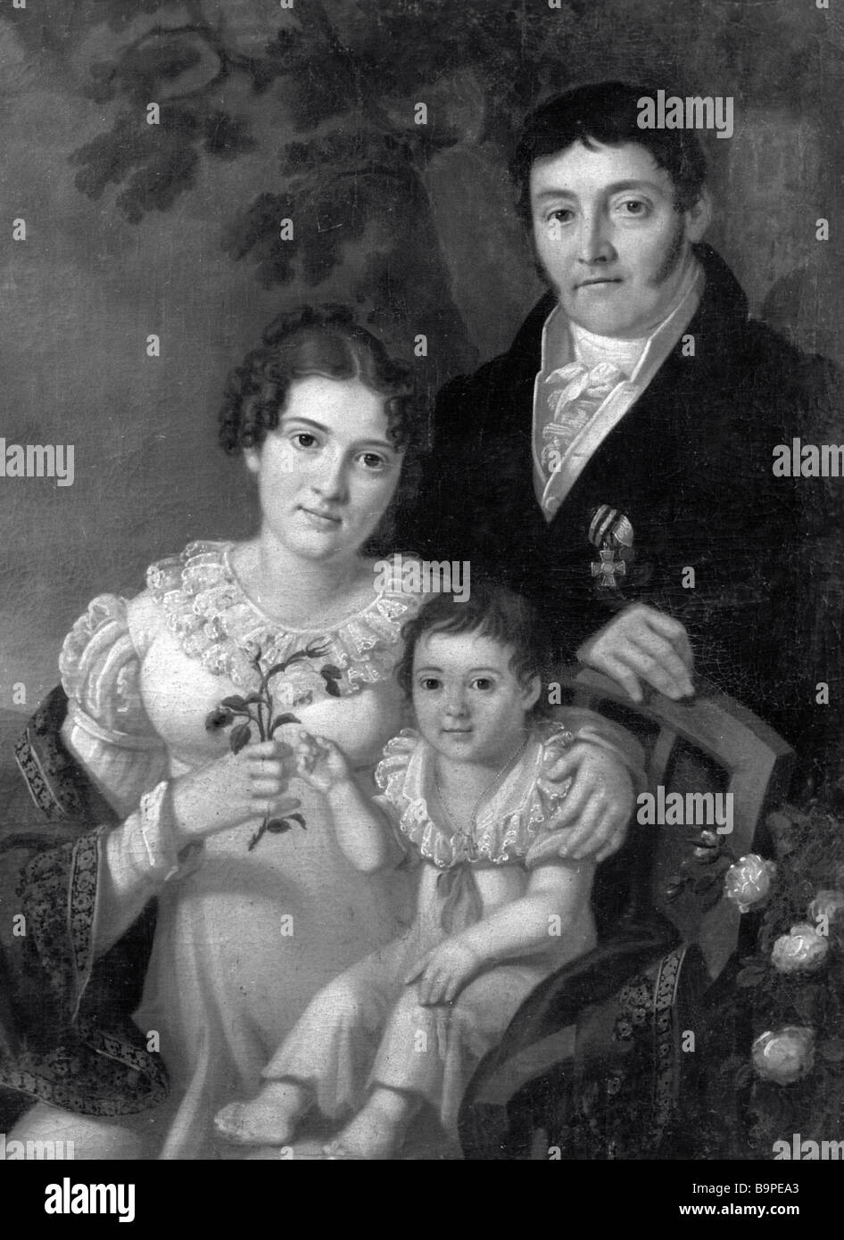 A reproduction of a 19th century family portrait From the collection of ...