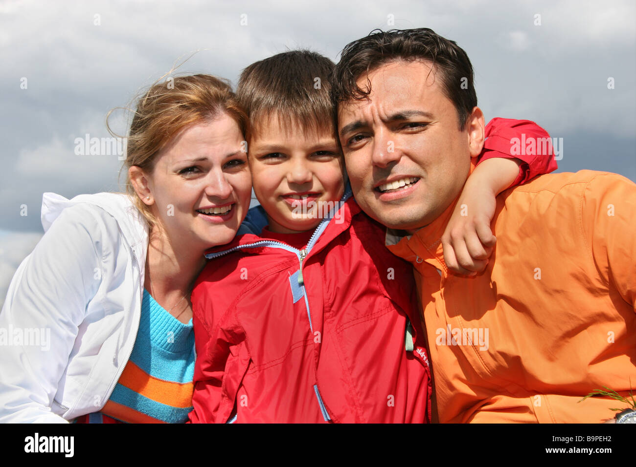 family with boy. faces Stock Photo - Alamy