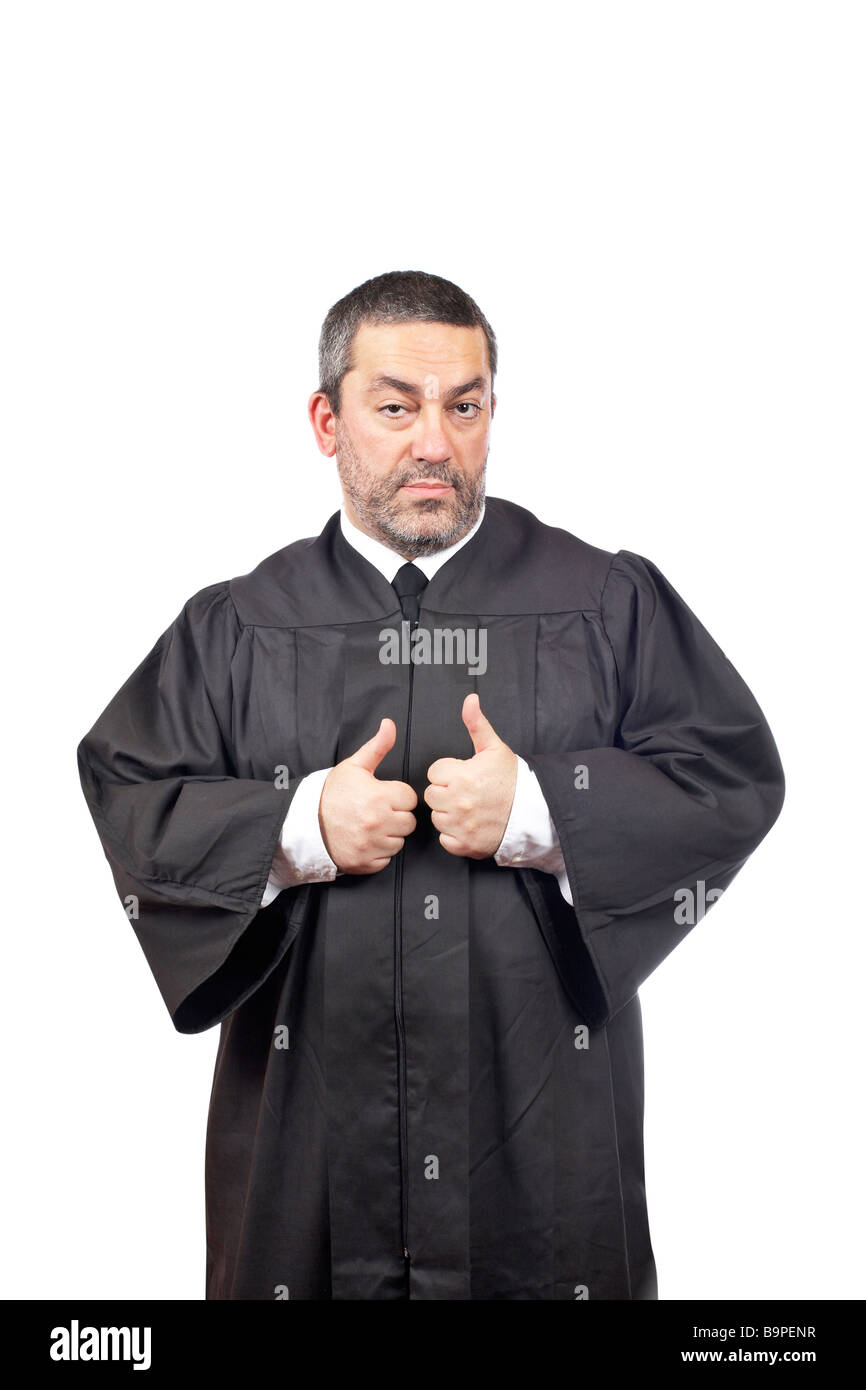 A serious male judge isolated on white background Stock Photo - Alamy