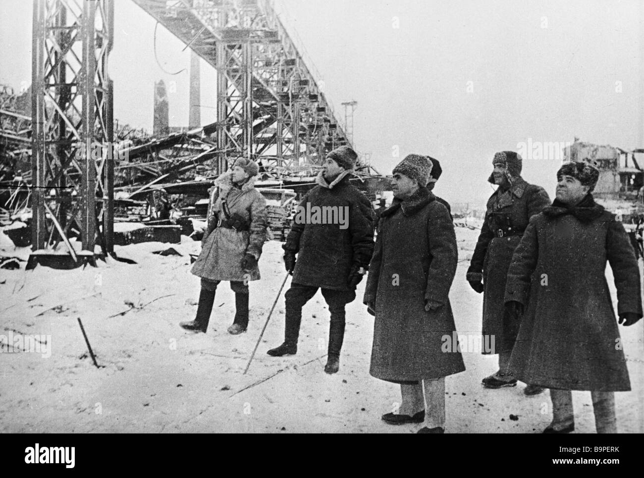 Commanders of the Vasily Chuikov led second left 62nd army inspecting ...