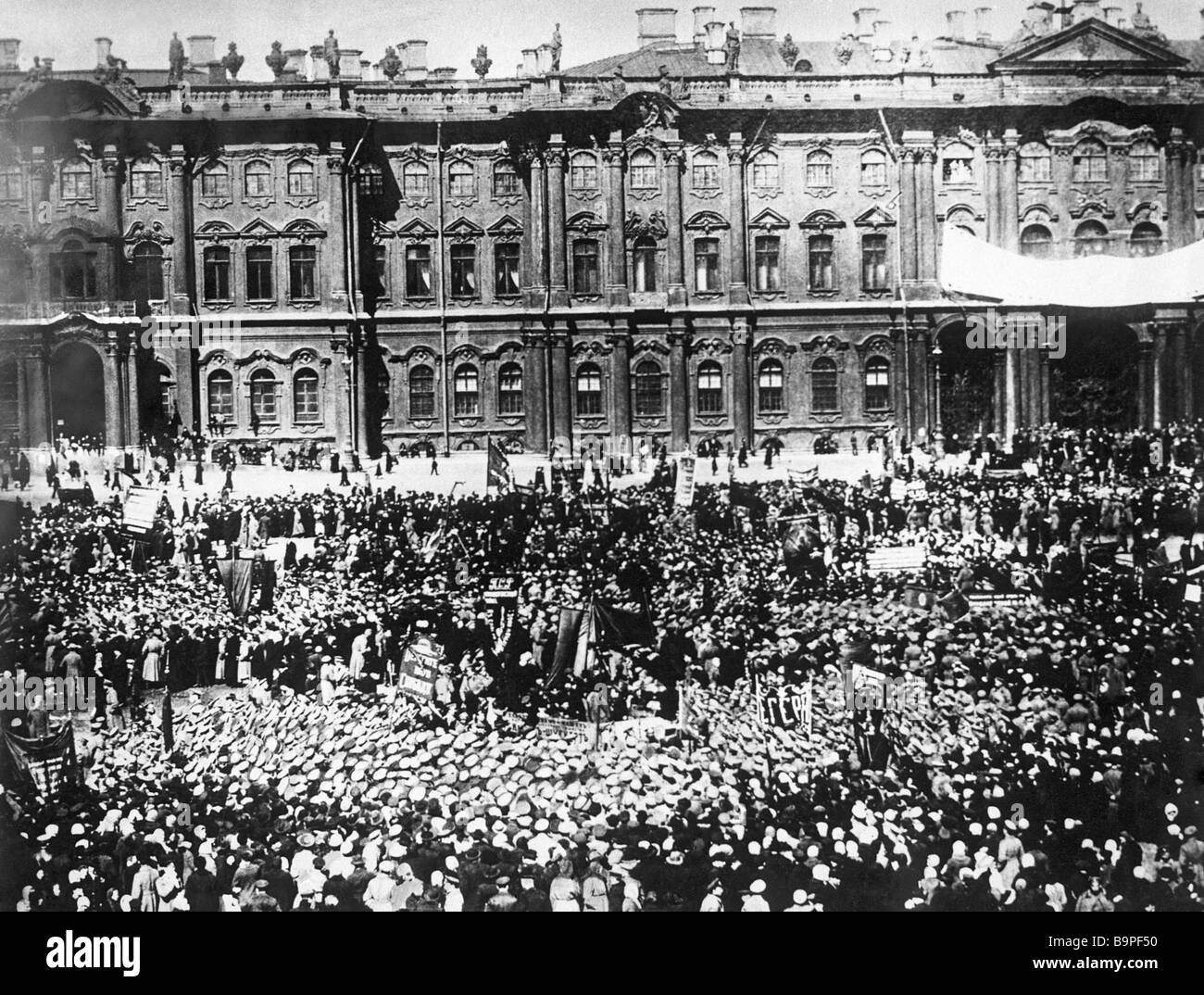 A Rally of Protest on Palace Square in Petrograd on May 1 18 April 1917 ...