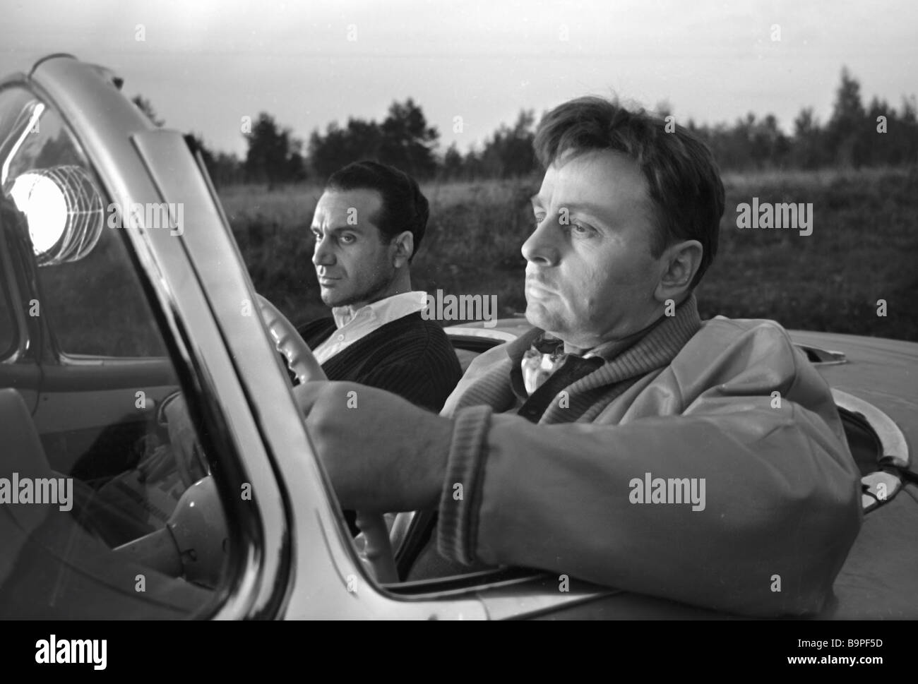 People s Artist of Russia Boris Ivanov right and actor Manos Zacharias ...
