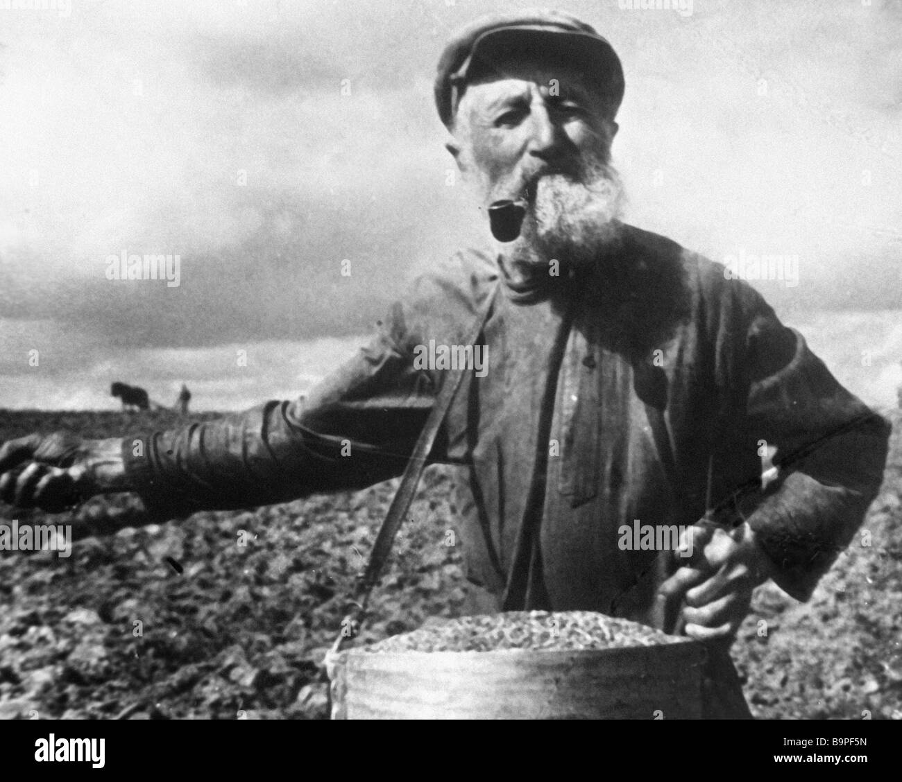 Sowing by hand Stock Photo - Alamy