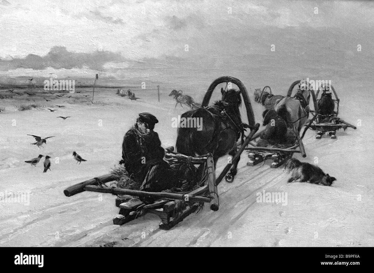 The Convoy of Empty Sleds 1872 Illarion Pryanishnikov Tretyakov Gallery ...