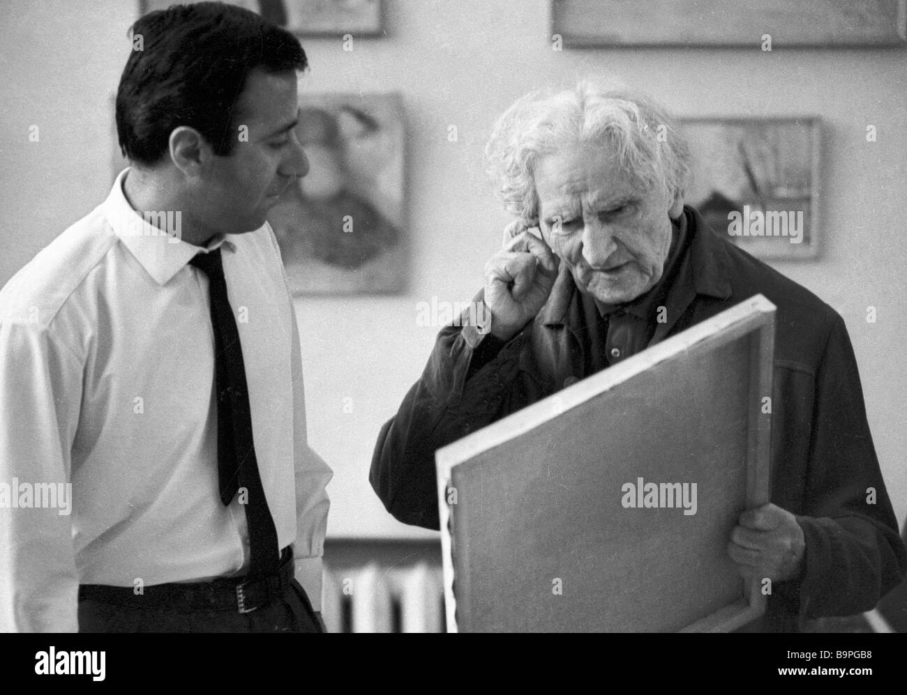 Martiros Saryan People s Artist of the USSR right with his friend ...