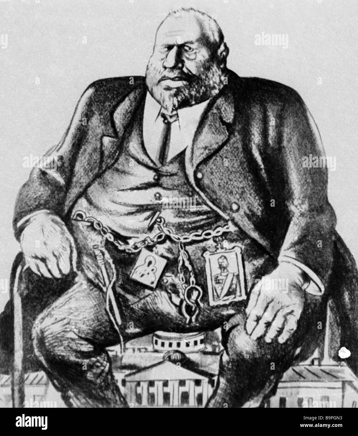 Cartoon of the State Duma chairman Mikhail Rodzyanko Stock Photo - Alamy