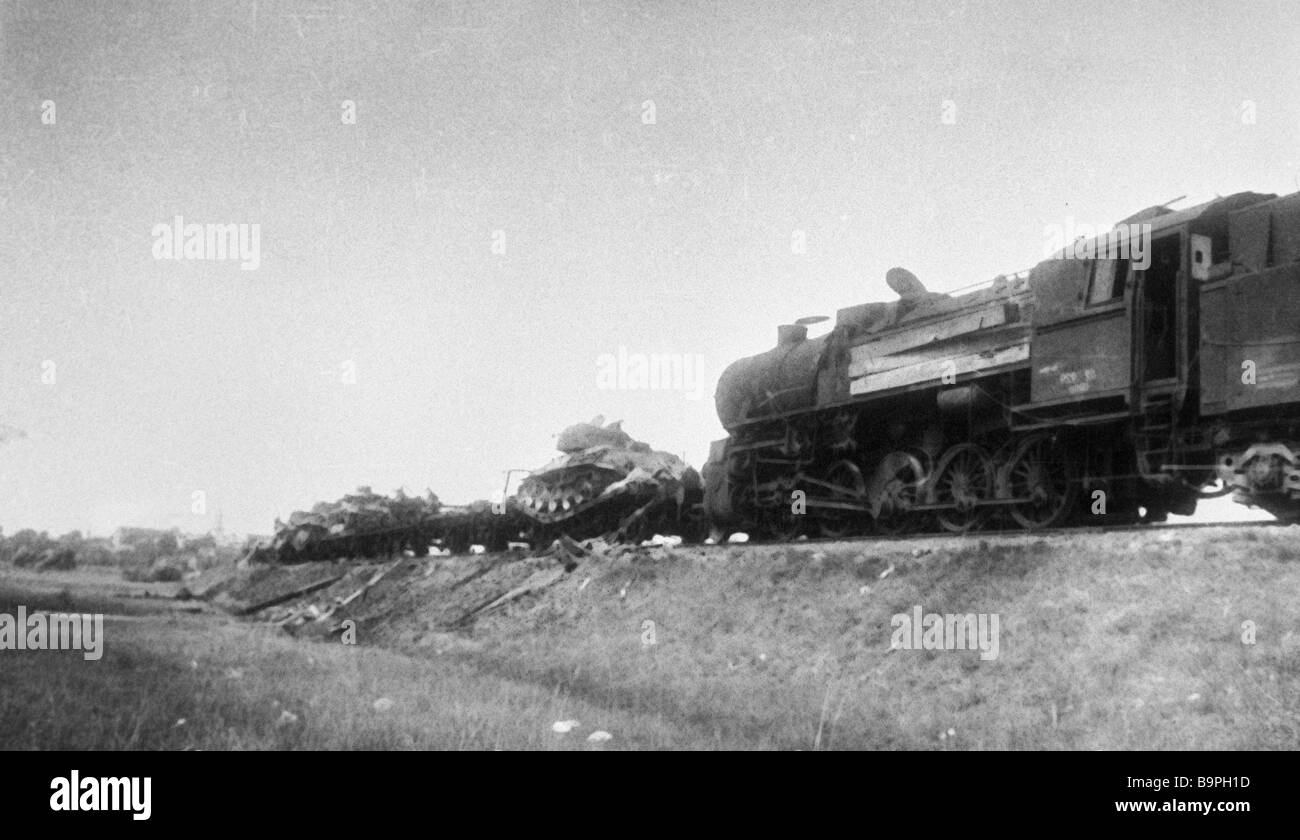 The train stopped by Soviet troops Stock Photo - Alamy