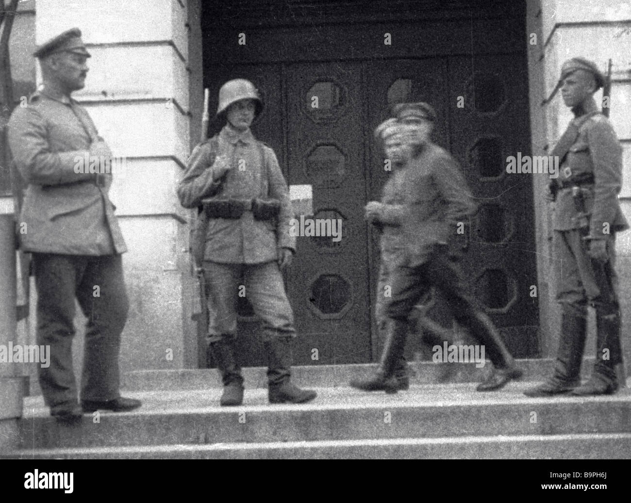Soldiers of the German patrol in Kiev streets during the foreign ...