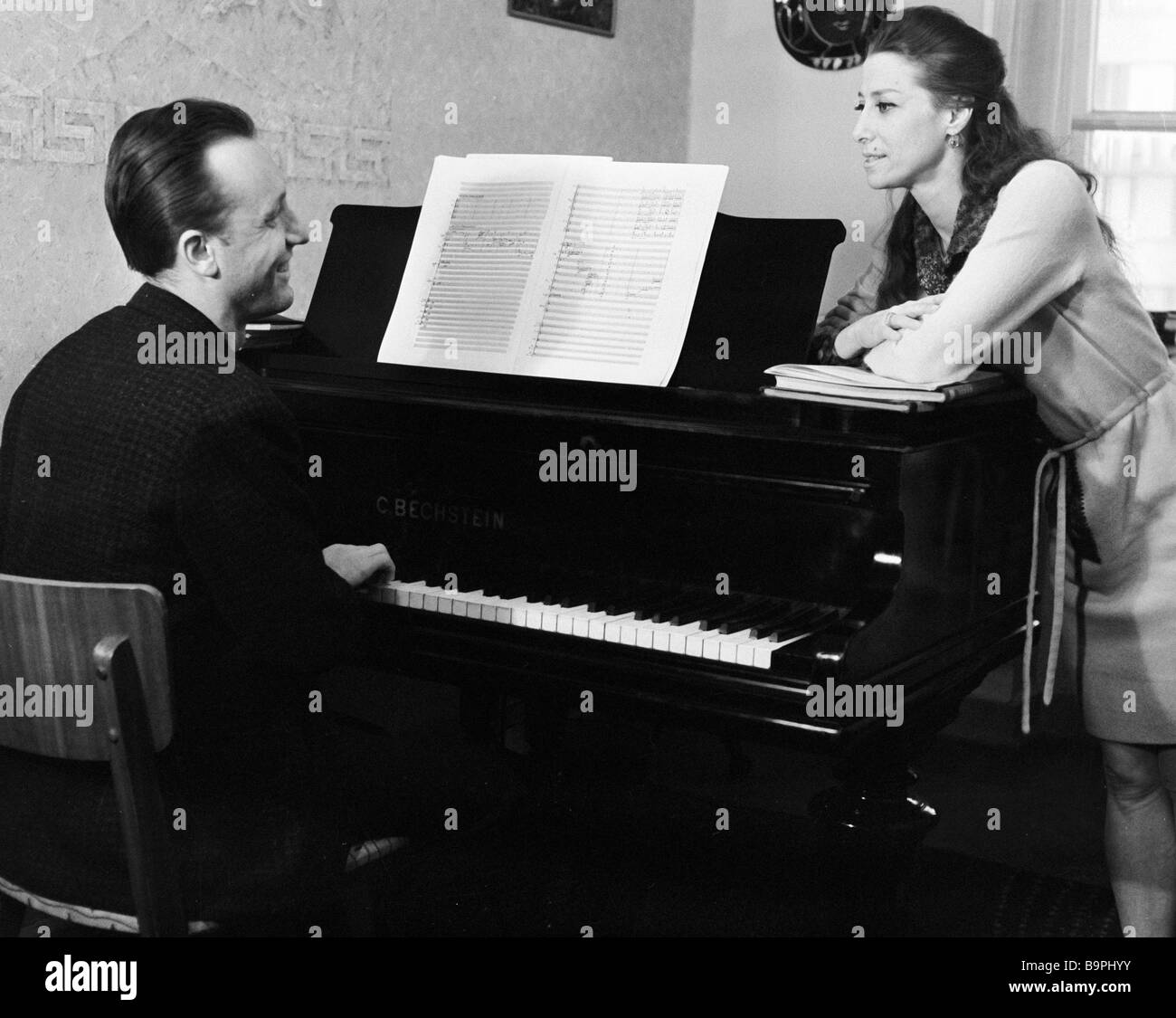 Composer Rodion Shchedrin left and his wife ballerina Maya Plisetskaya ...
