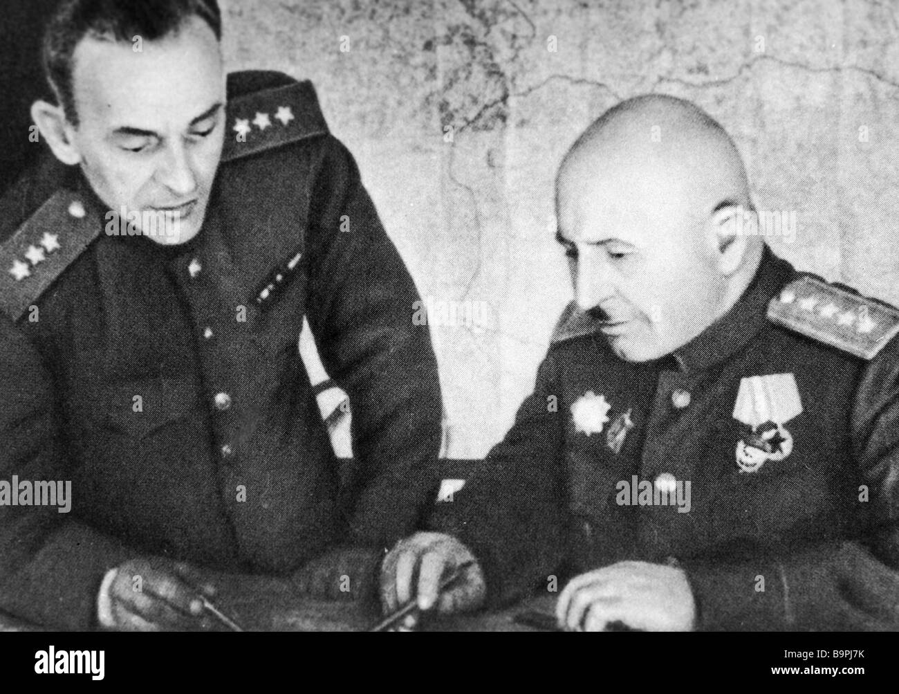 Commander of the 1st Baltic Front Marshal I Bagramyan 1897 1982 talking ...