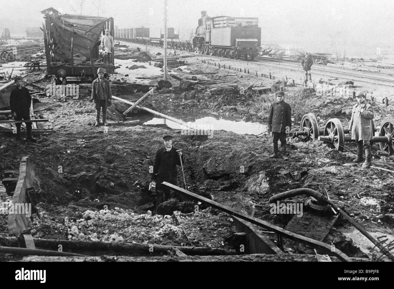A destroyed railway station The suppression of the Kronstadt rebellion ...
