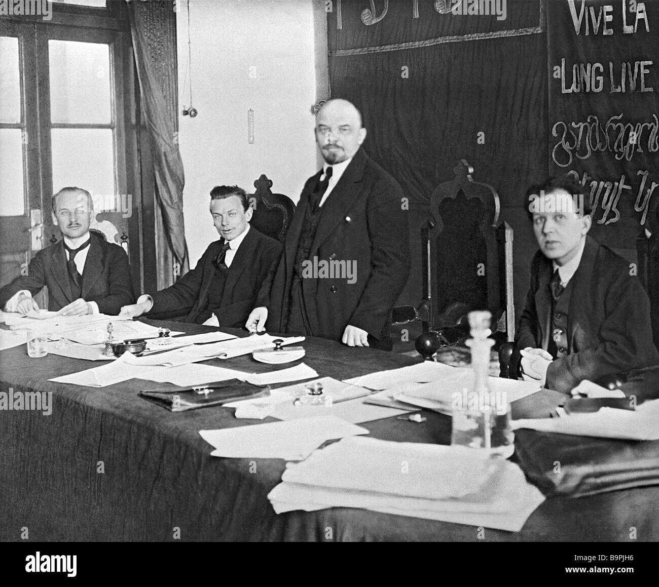 Vladimir Lenin at the presidium of the first Komintern congress Kremlin ...