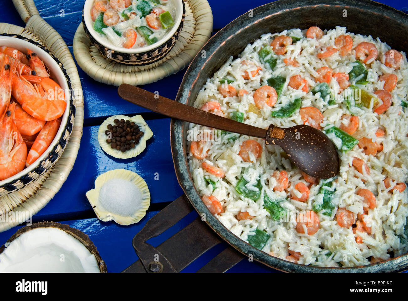 Rice with capsicums and shrimps Brazilian cooking Brazil Stock Photo ...