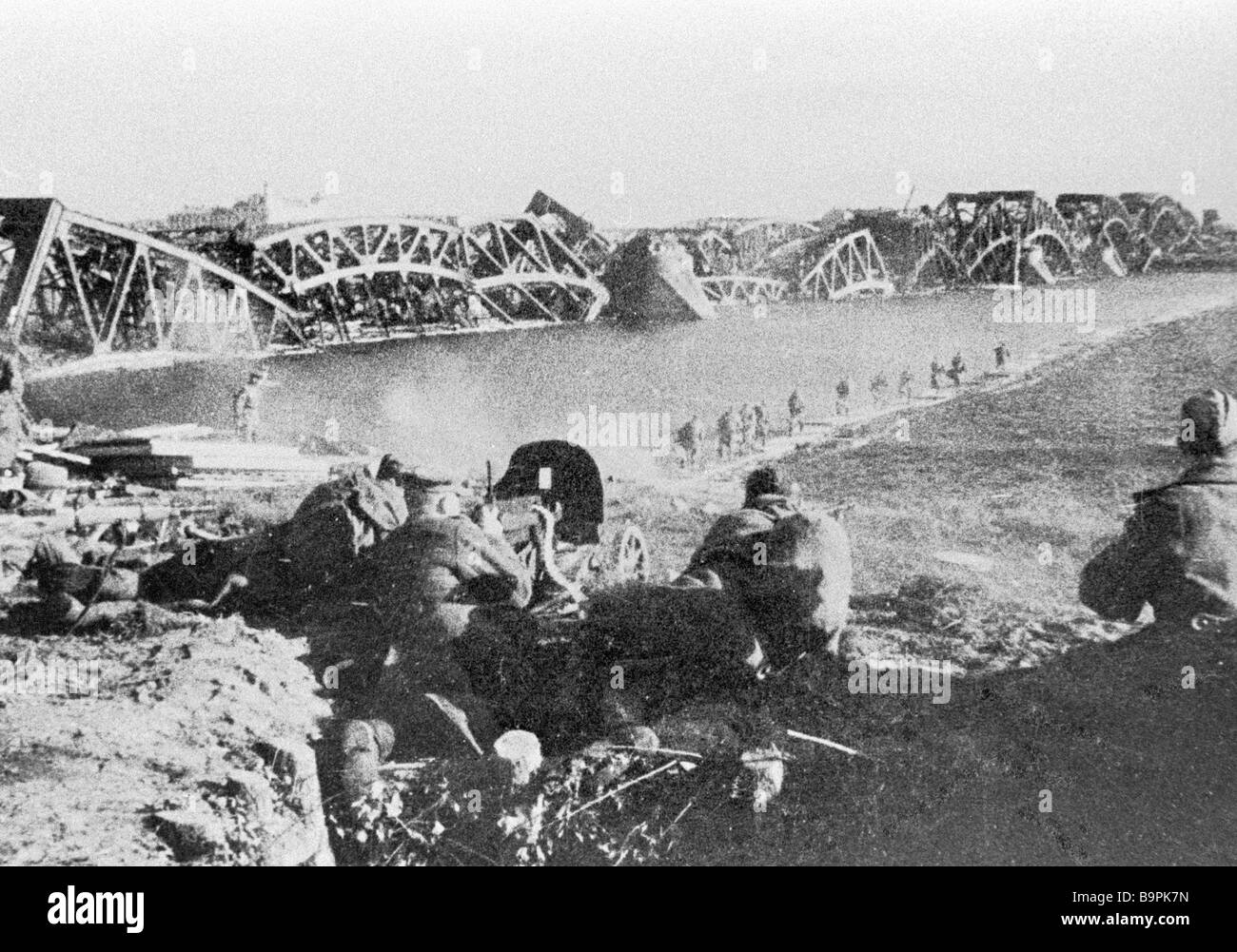 A bridge across the Daugava River blown up by the Nazis Stock Photo - Alamy