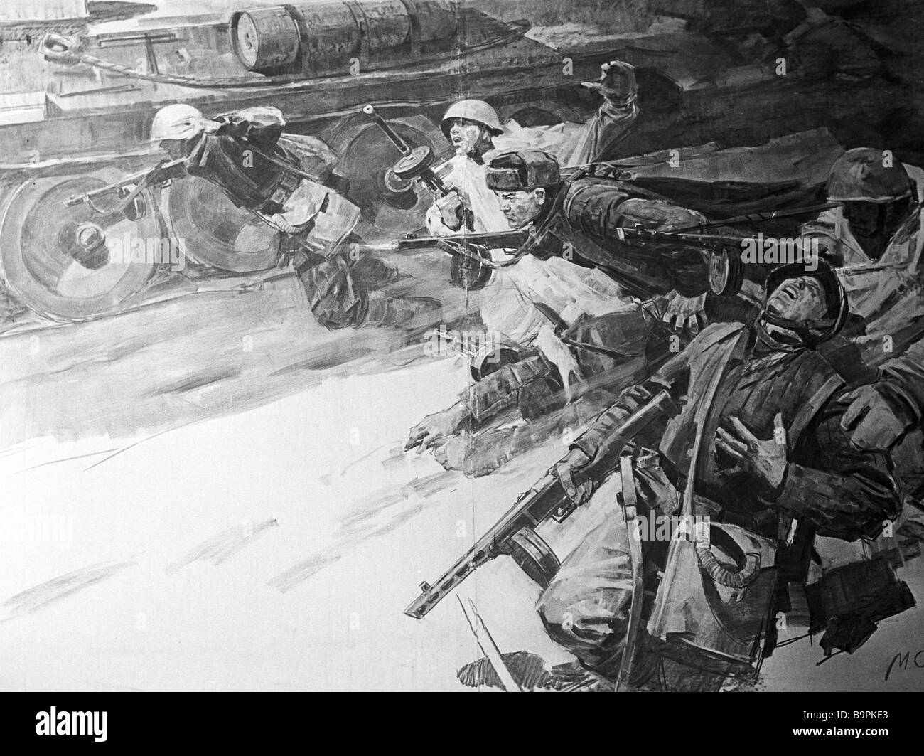 Reproduction of Samsonov s painting The Tough Battle from the Grekov ...