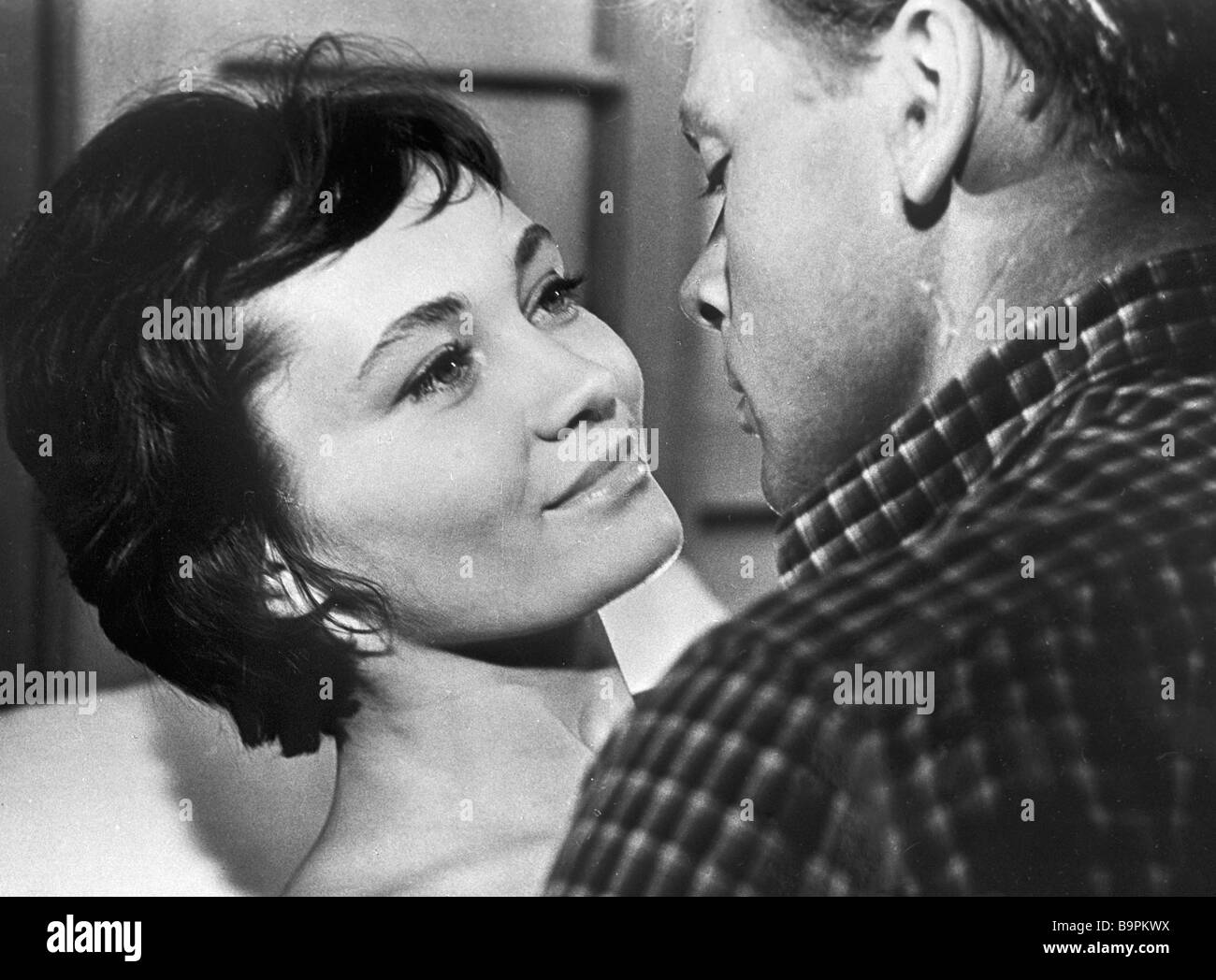 Actors Vitaly Konyayev as Sergei right and Larisa Luzhina as Nina left ...