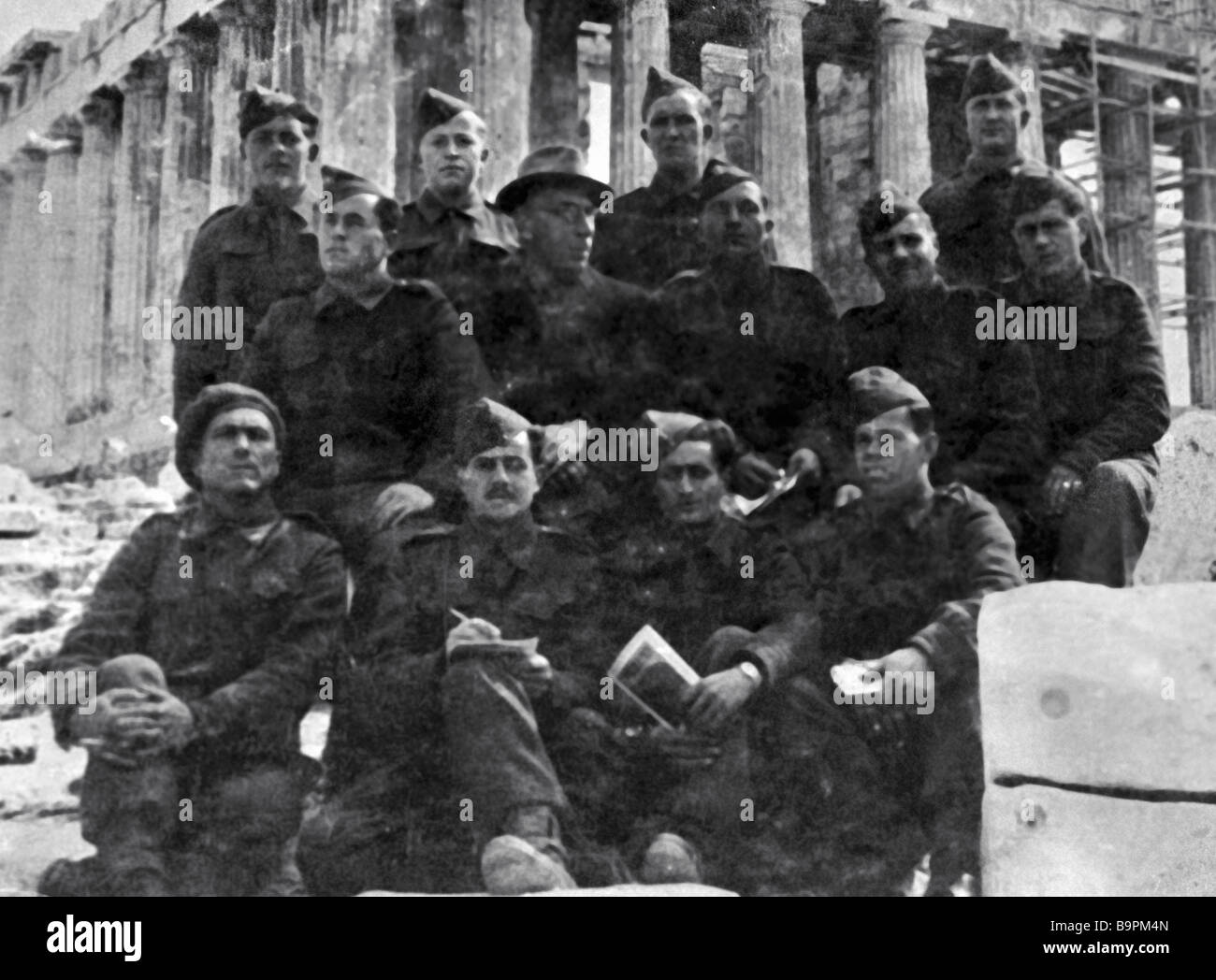 Red Army soldiers members of the Greek resistance movement in front of ...
