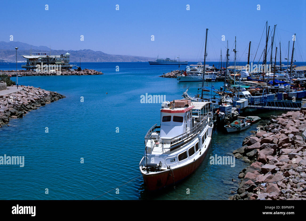 Israel, South district, Eilat, marina and Aqaba Gulf Stock Photo - Alamy
