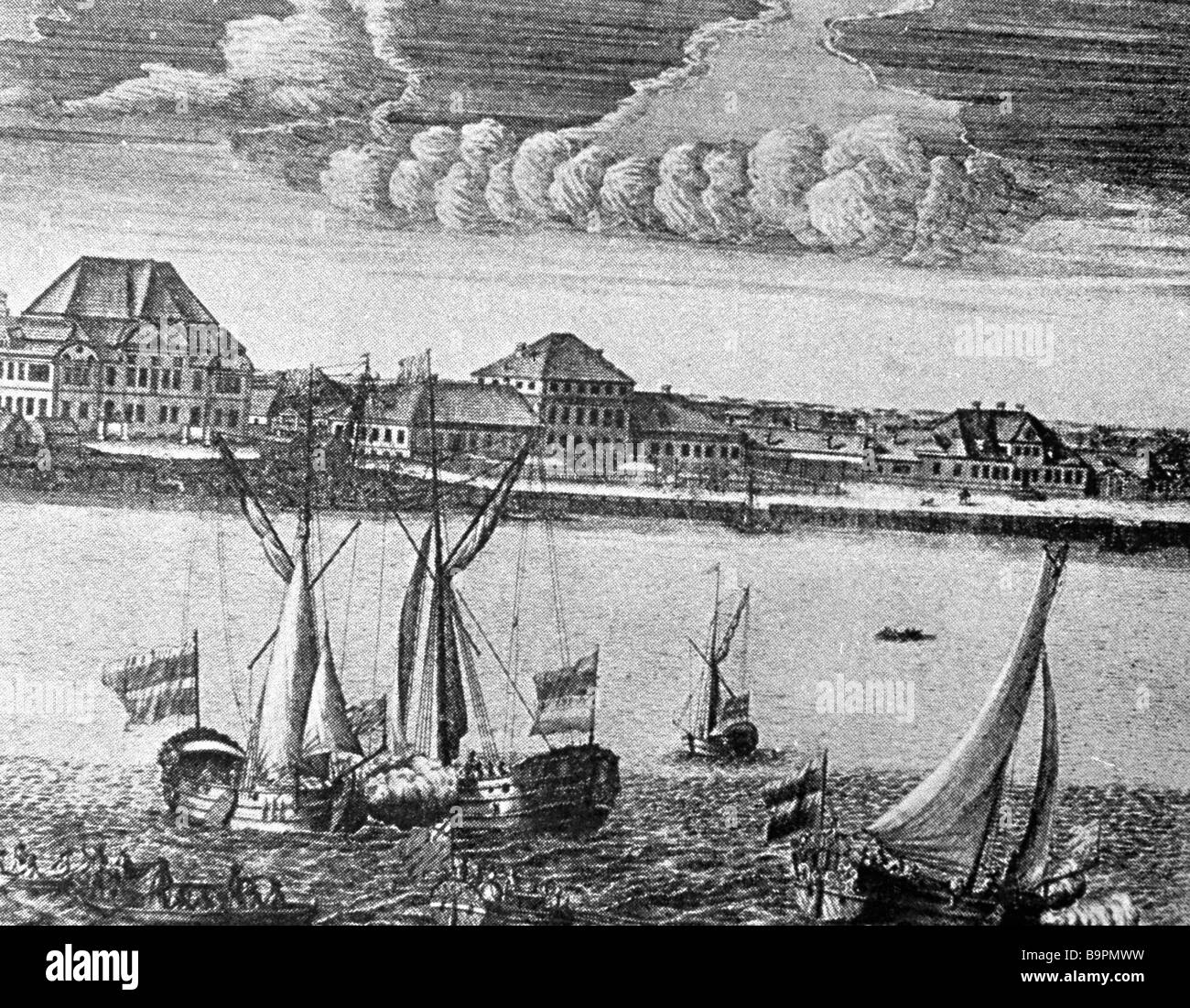 Alexei Zubov Panorama of St Petersburg 1716 17 Detail Stock Photo - Alamy