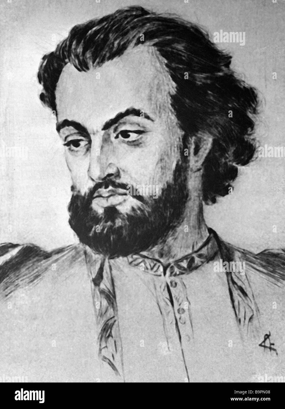 Portrait of Armenian classic poet Sayat Nova Stock Photo - Alamy