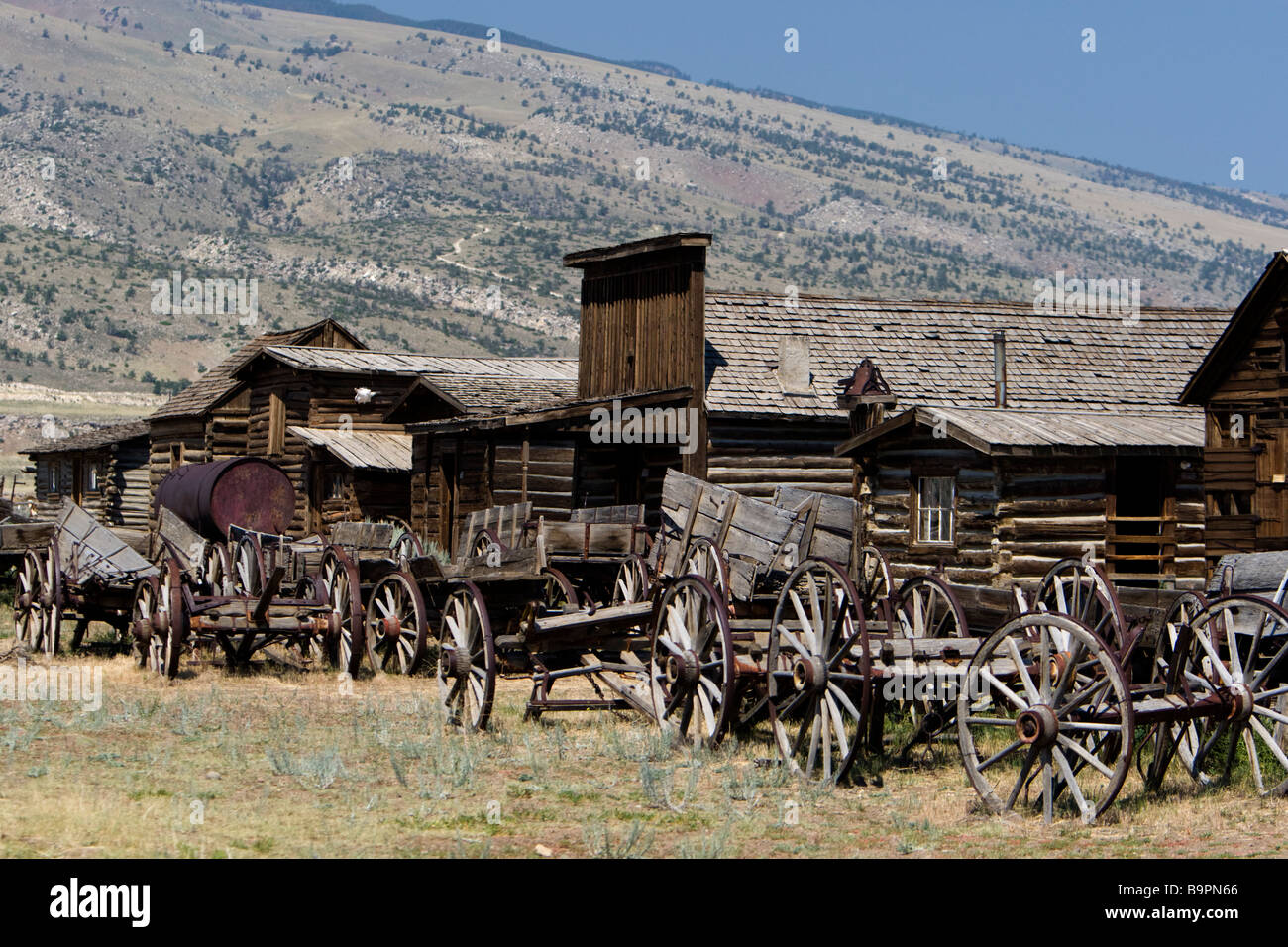 Historic buildings Old Trail Town Cody Wyoming USA Stock Photo - Alamy