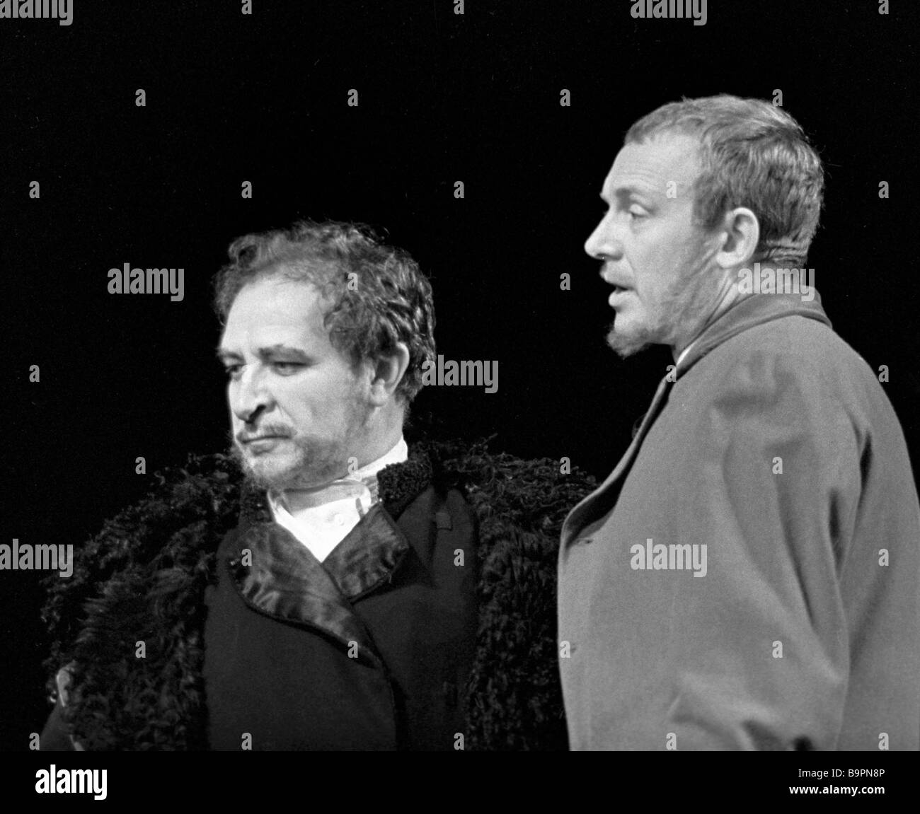 Actors Innokenty Smoktunovsky acting as Prince Myshkin and Yevgeny ...