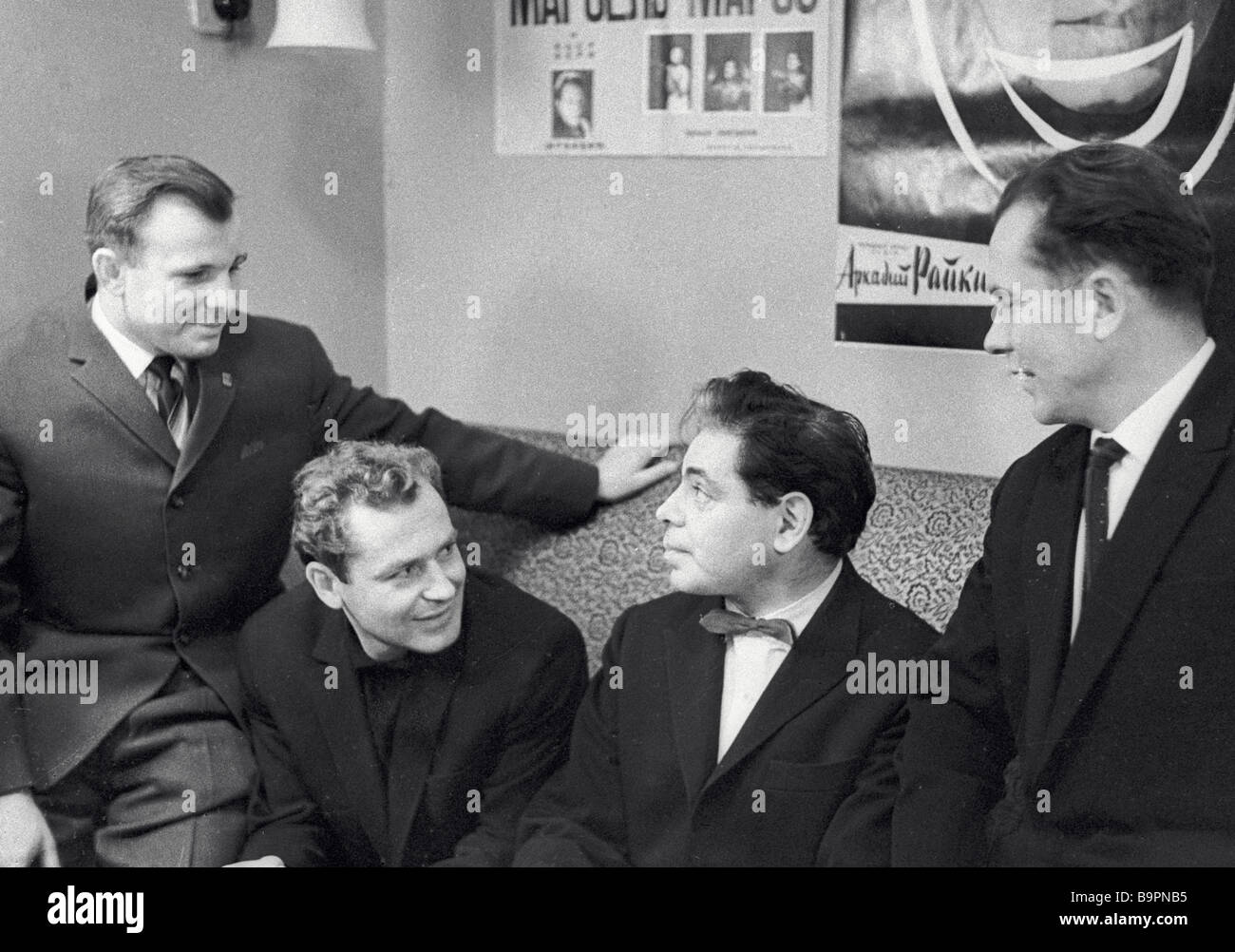 Yury Gagarin German Titov 2nd left Arkady Raikin and Pavel Popovich ...