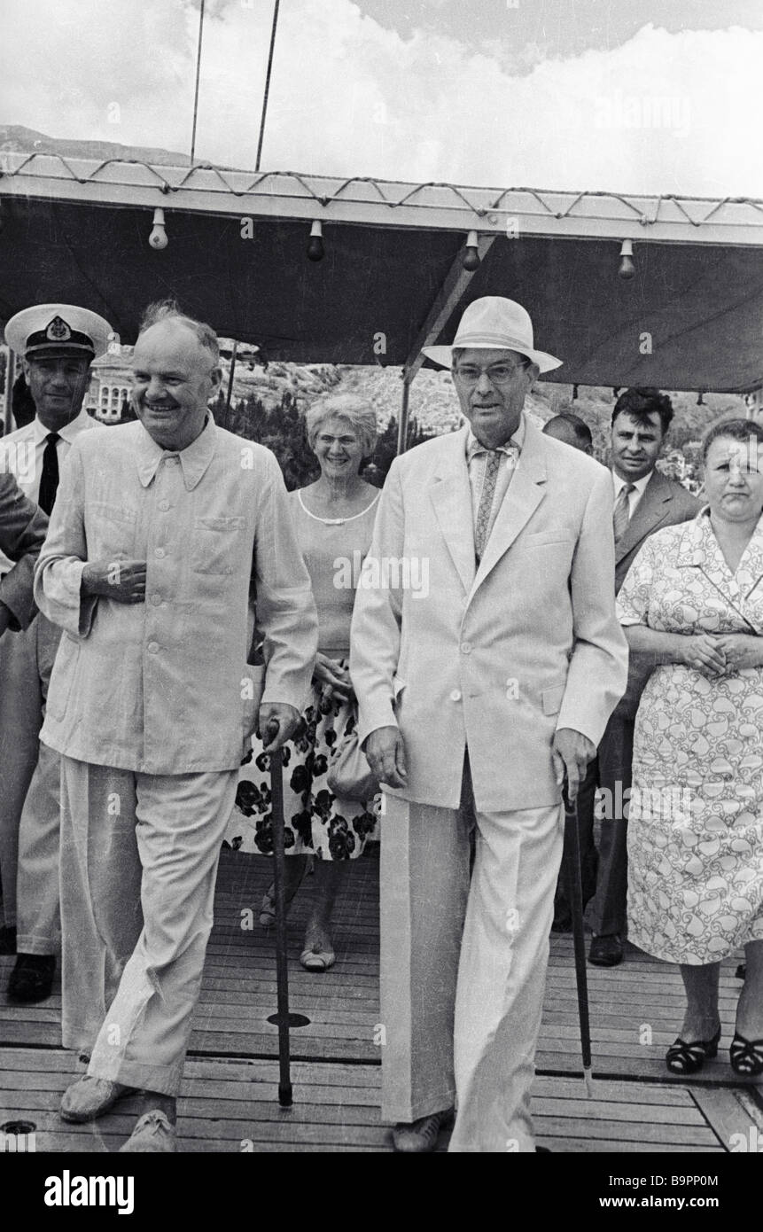 Soviet Communist Party Secretary Mikhail Suslov third from left and ...