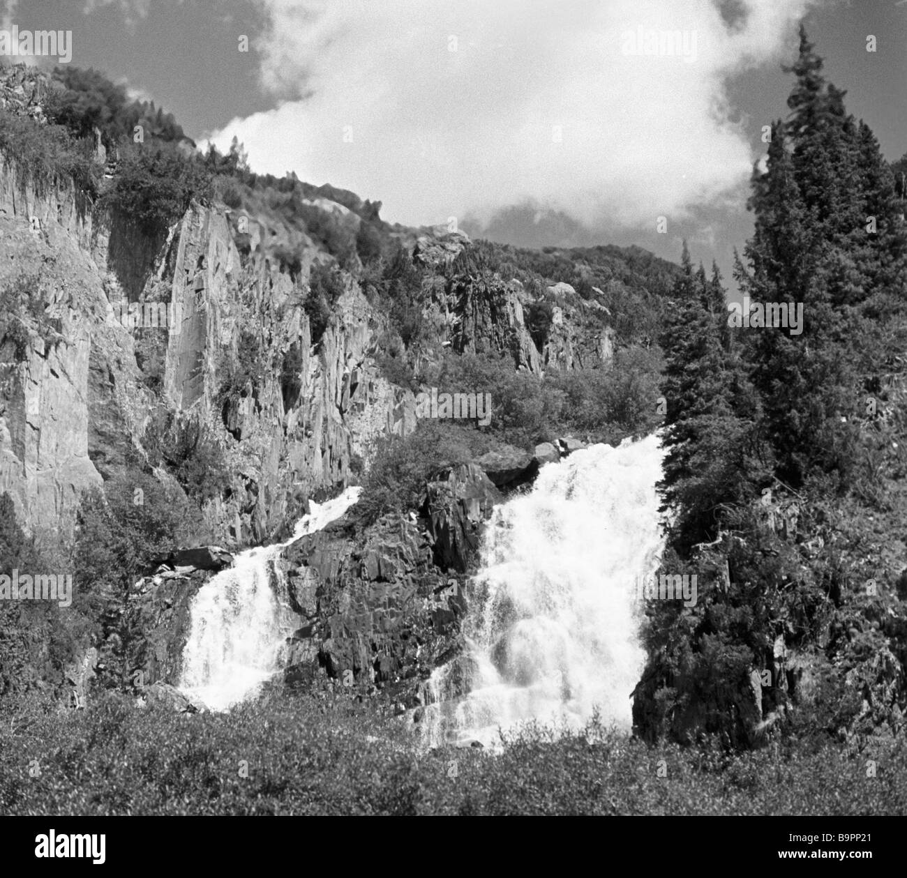 A waterfall in the Ala Archa Gorge Kyrgyzstan Stock Photo - Alamy