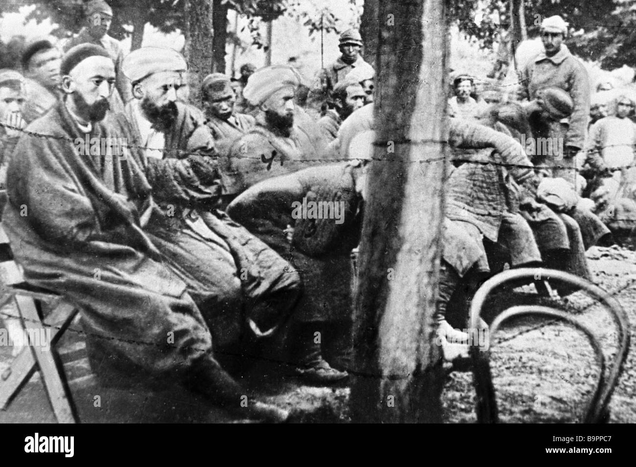 Captive Basmach bandit chieftains in Tajikistan 1924 Stock Photo - Alamy