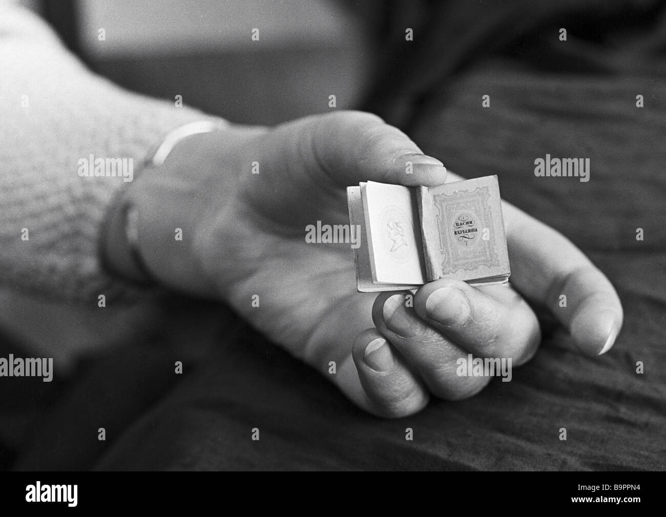 Miniature edition of Ivan Krylov s fables published in 1855 Stock Photo ...