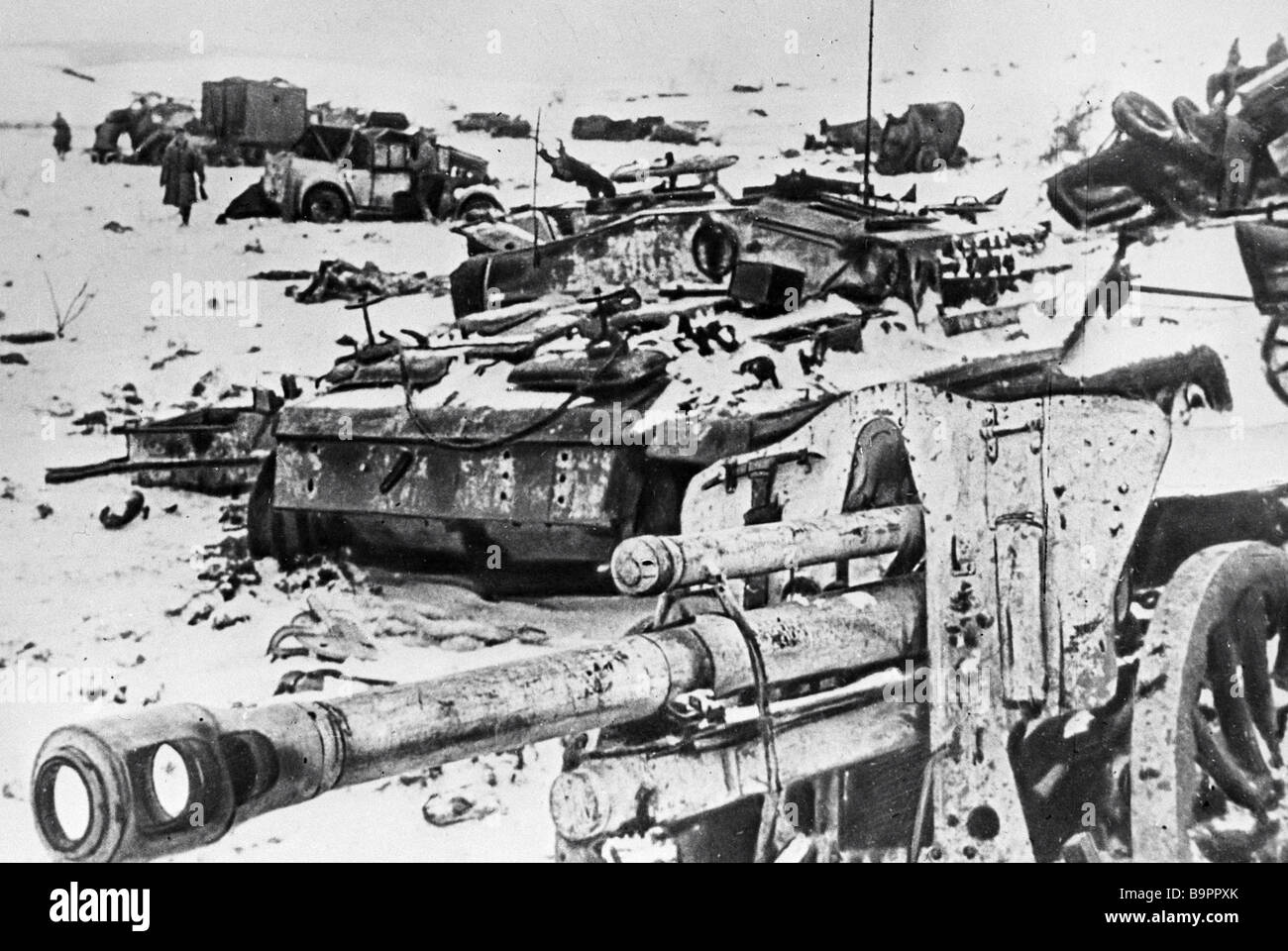 Destroyed Nazi tanks after the Korsun Shevchenko battle Stock Photo - Alamy