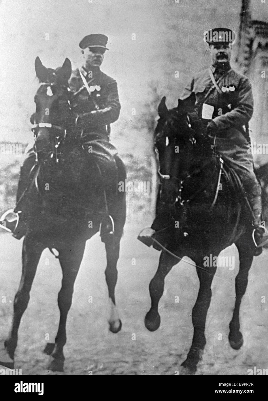 Klement Voroshilov and Mikhail Frunze during the Red Army parade in ...