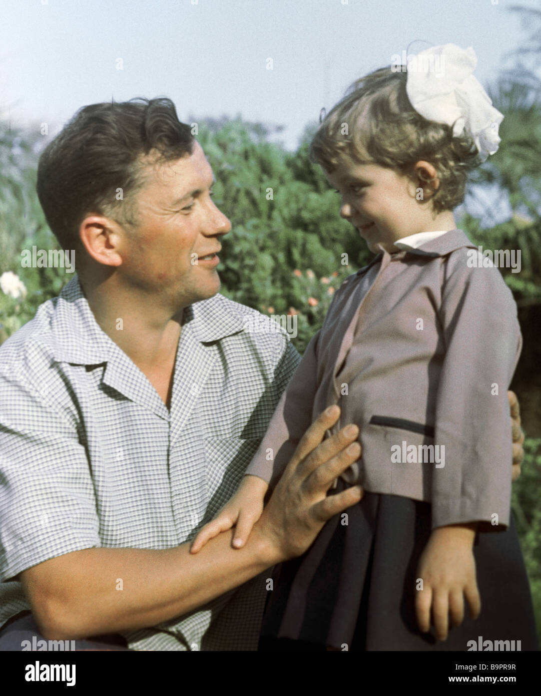 Cosmonaut Pavel Popovich with his daughter Natasha Stock Photo - Alamy