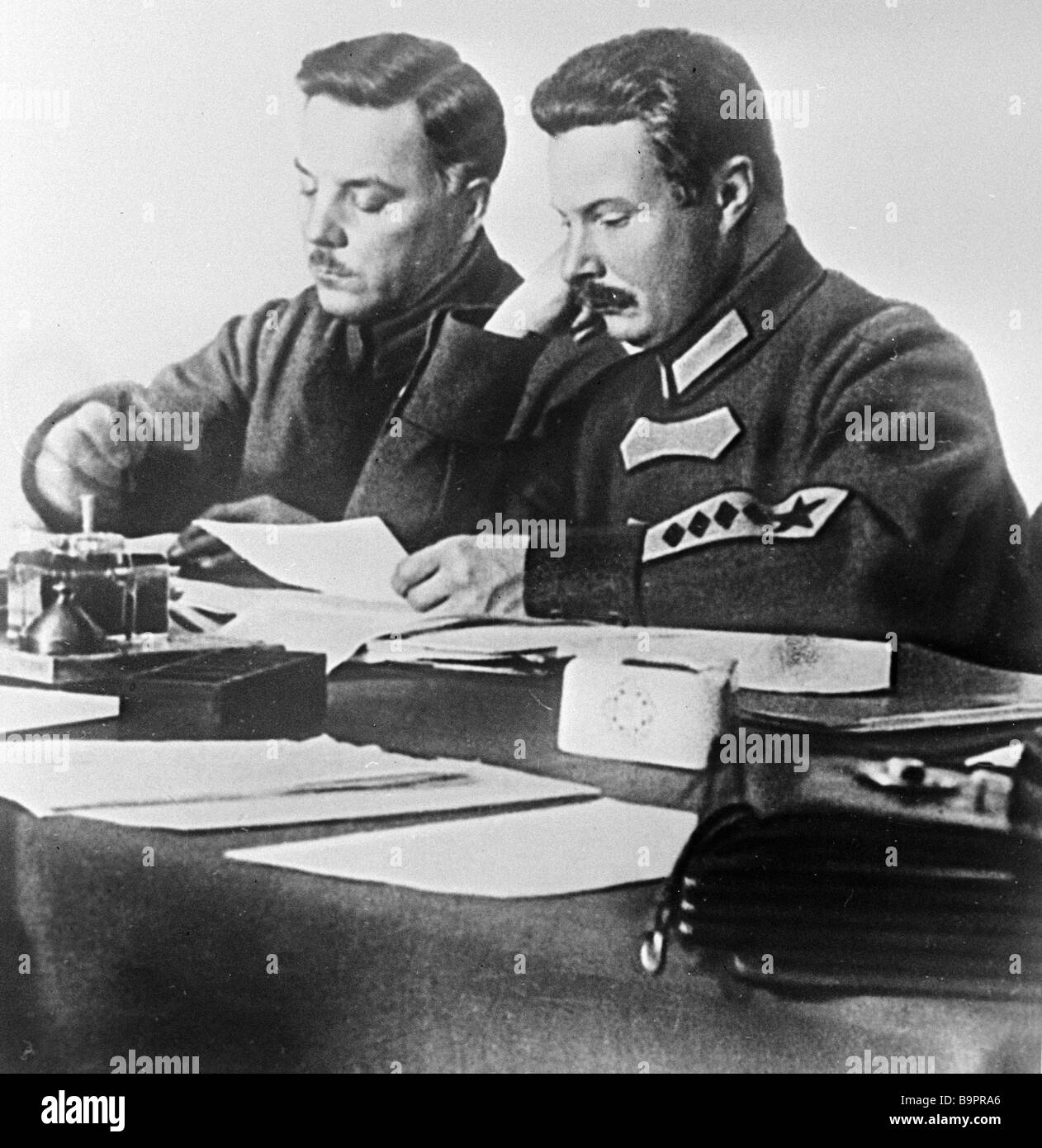 Mikhail Frunze right and Kliment Voroshilov left Stock Photo - Alamy