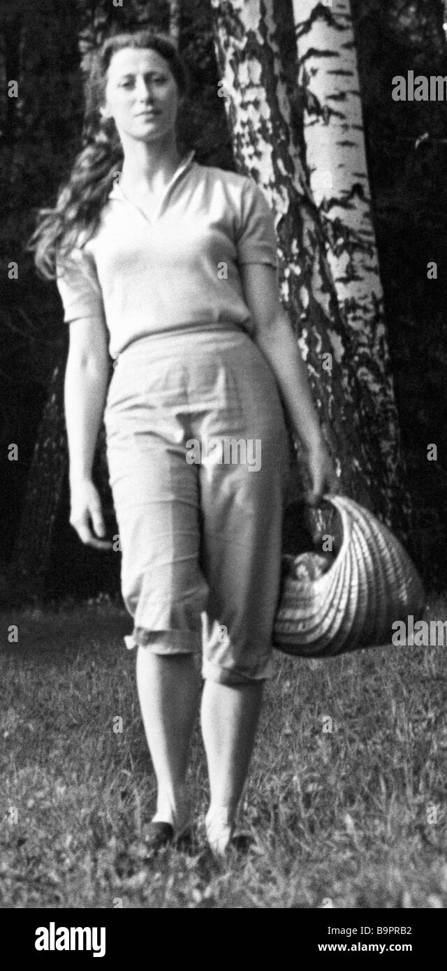 People s Artist of the U S S R Maya Plisetskaya taking a walk in a ...