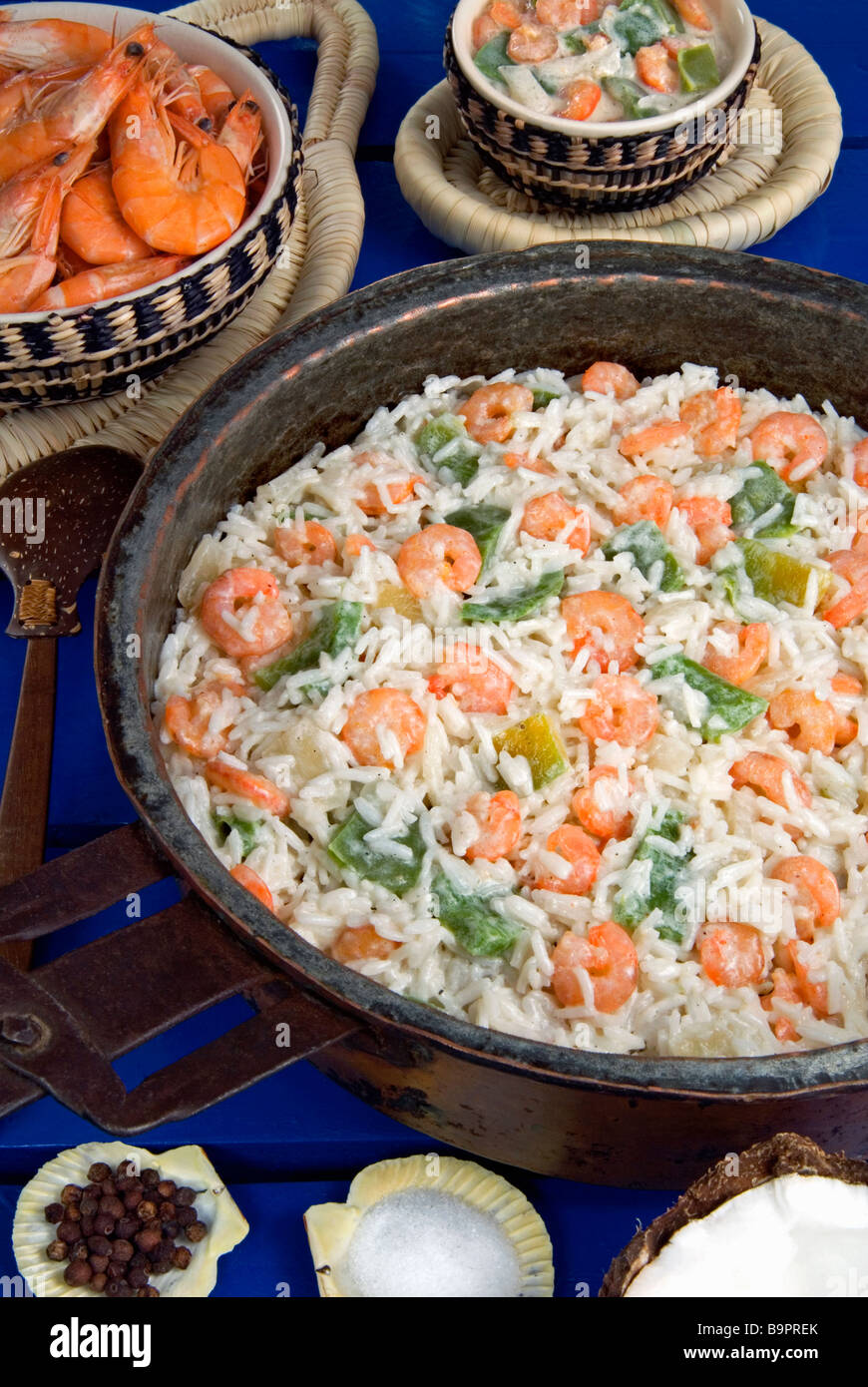 Rice with capsicums and shrimps Brazilian cooking Brazil Stock Photo ...