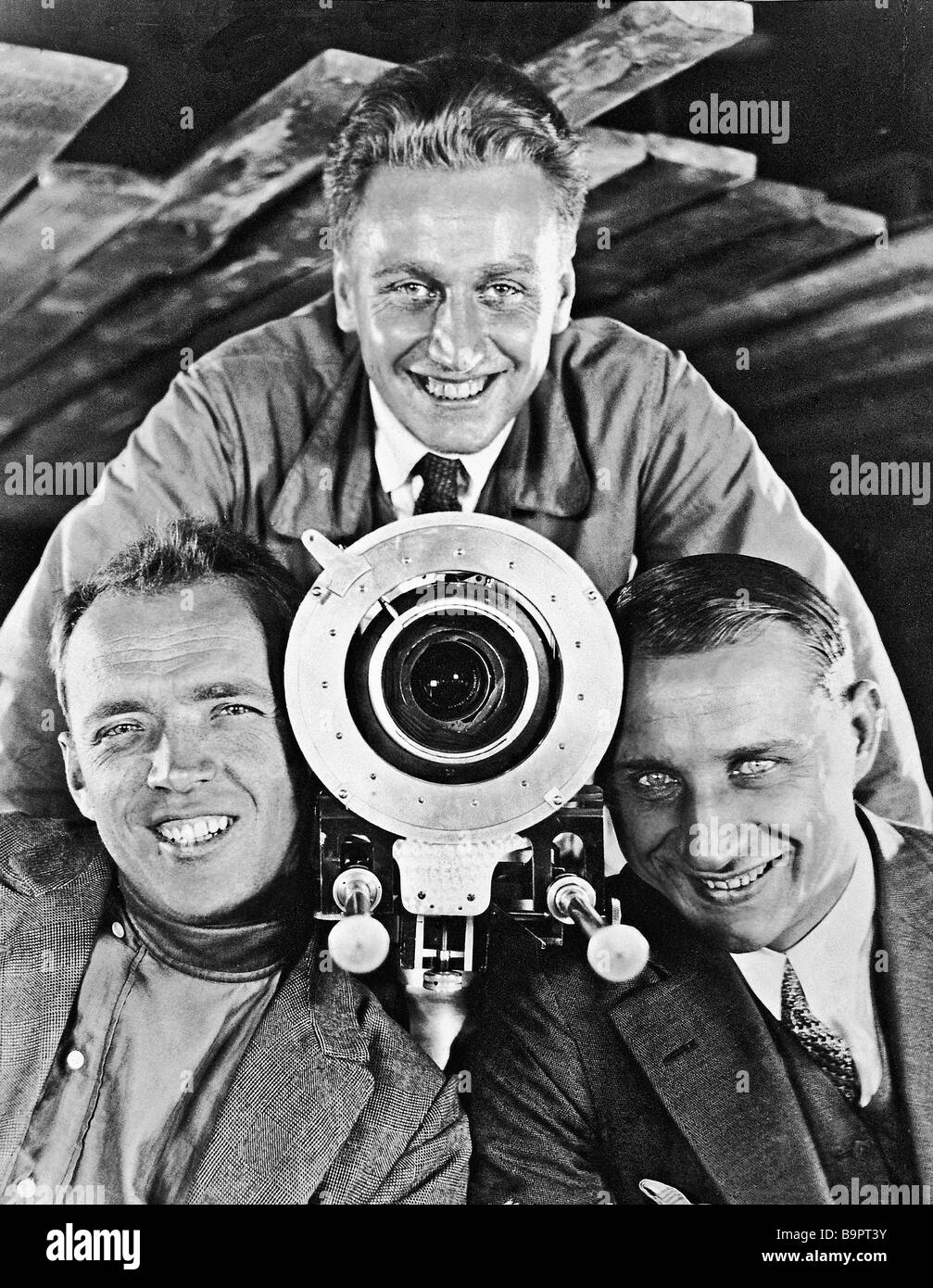 Film crew on the film set of The Old and the New General Line directed ...