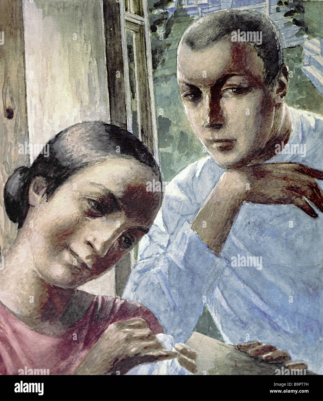 A copy of Kuzma Petrov Vodkin s Spring in a Village The State Tretyakov ...