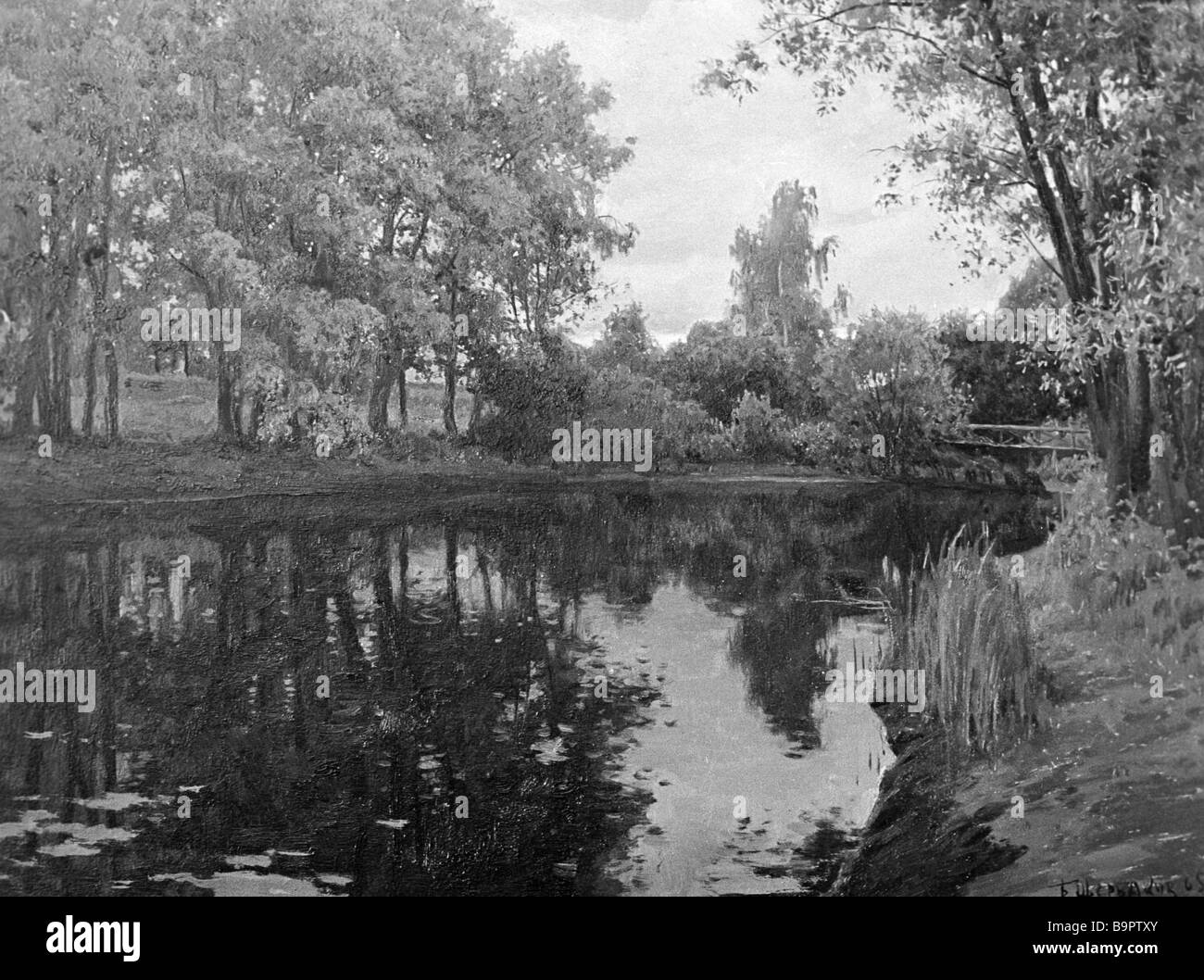 Mikhailovskoye a pond in the shade and thick by Boris Shcherbakov ...