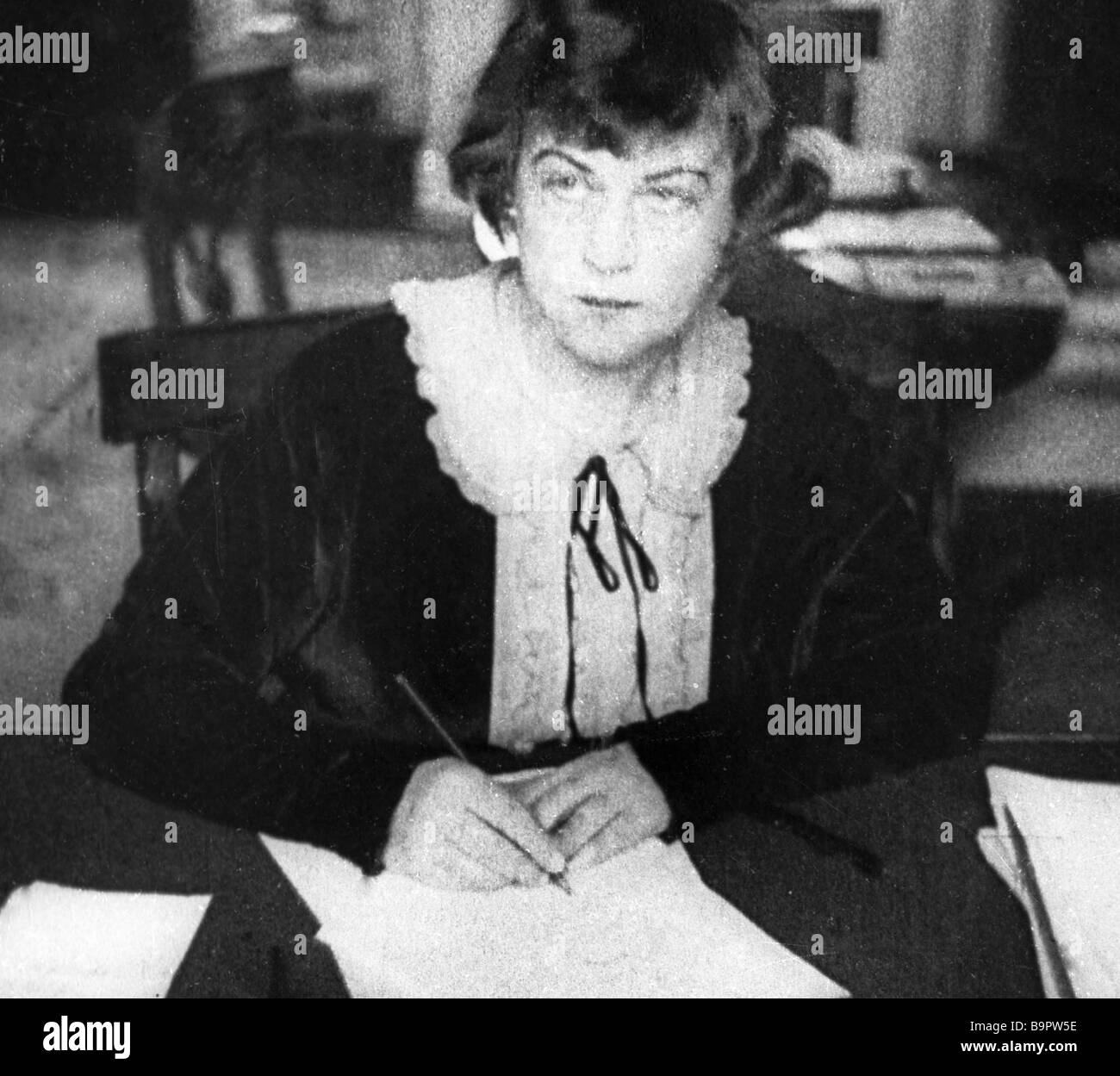 Soviet ambassador to Mexico Alexandra Kollontai in her office Stock ...