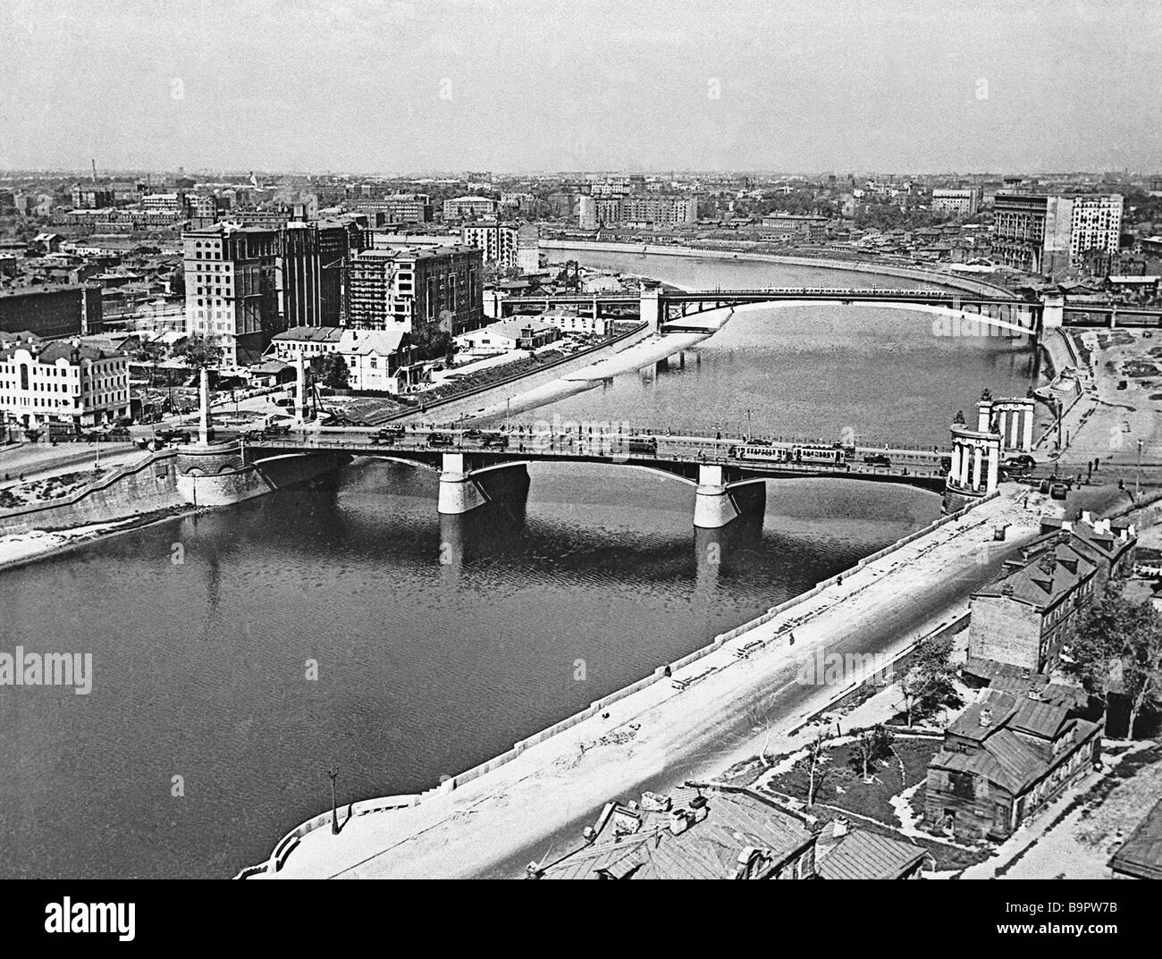 View of Borodinsky Bridge in Moscow 1920s Stock Photo - Alamy