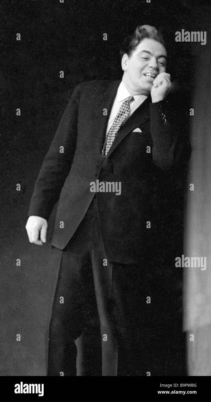 Celebrated Soviet actor Arkady Raikin reciting monologue The jubilee ...