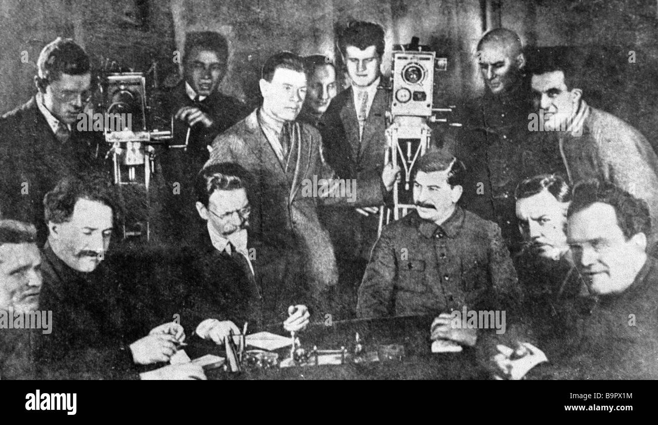 Left to right in the first row Sergei Kirov Georgy Ordzhonikidze ...