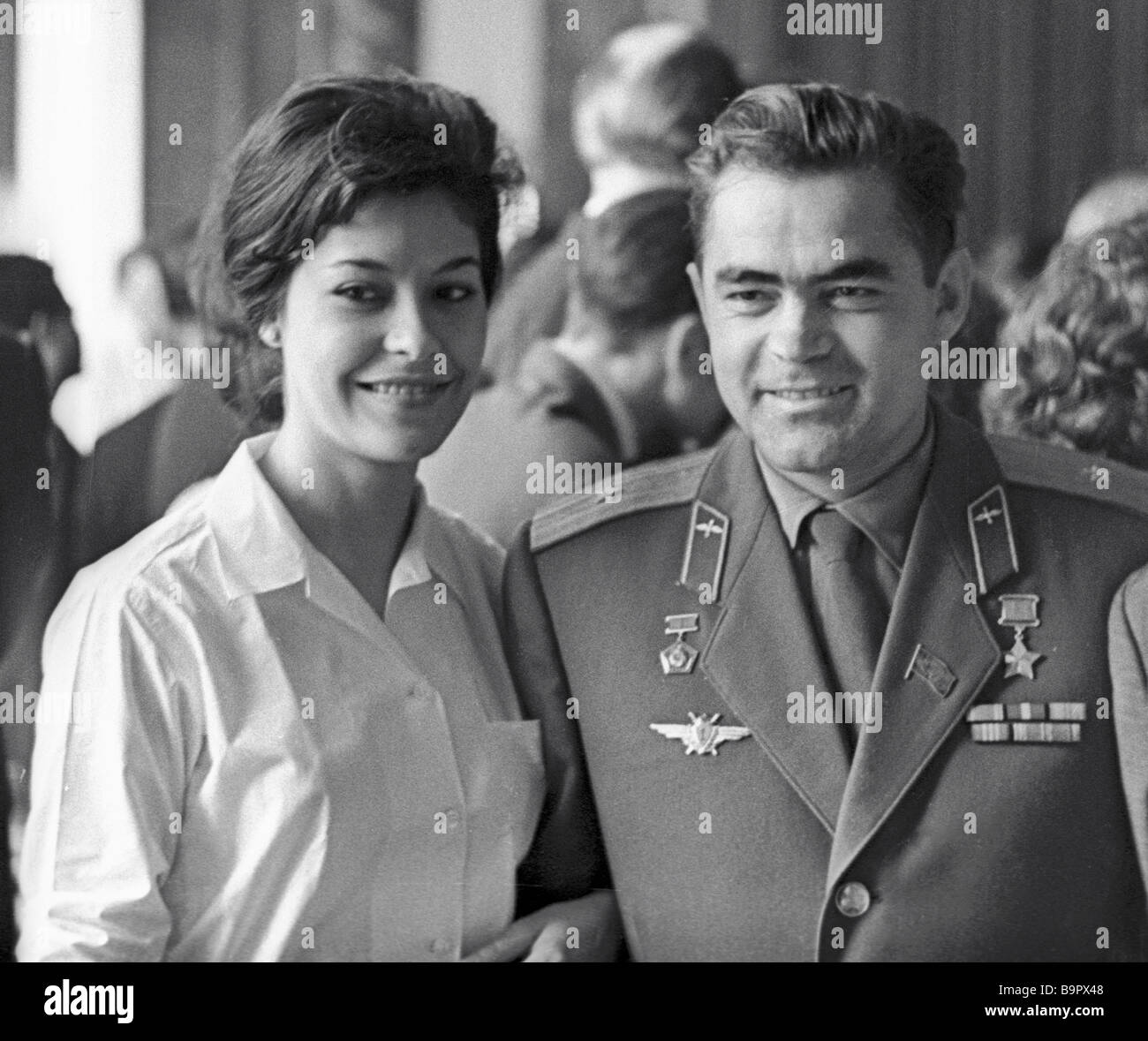 Pilot Cosmonaut Andriyan Nikolayev left and Cuban actress Carmen ...