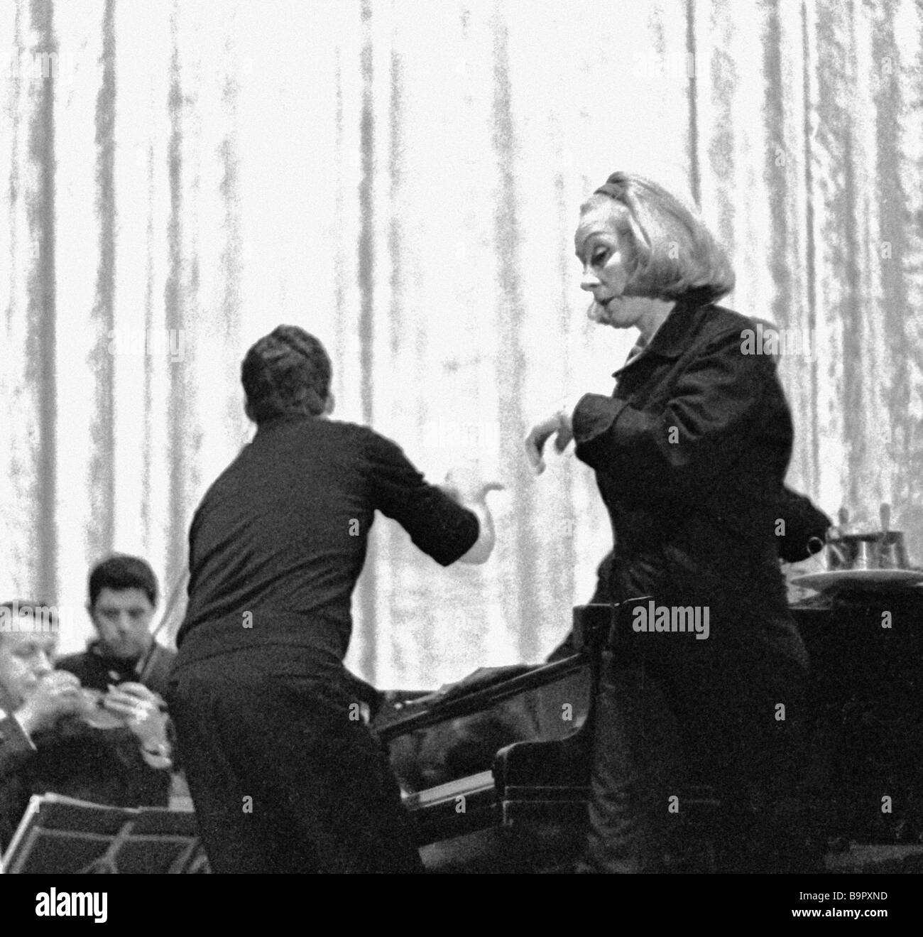 German actress Marlene Dietrich right rehearsing Stock Photo - Alamy