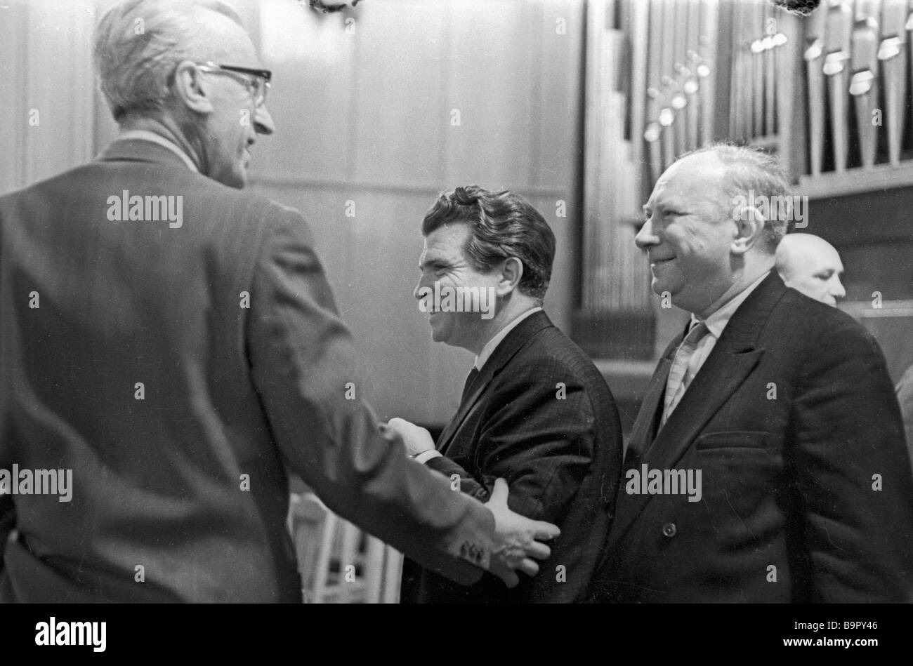 From right to left Moscow conservatory professors Dmitry Kabalevsky ...